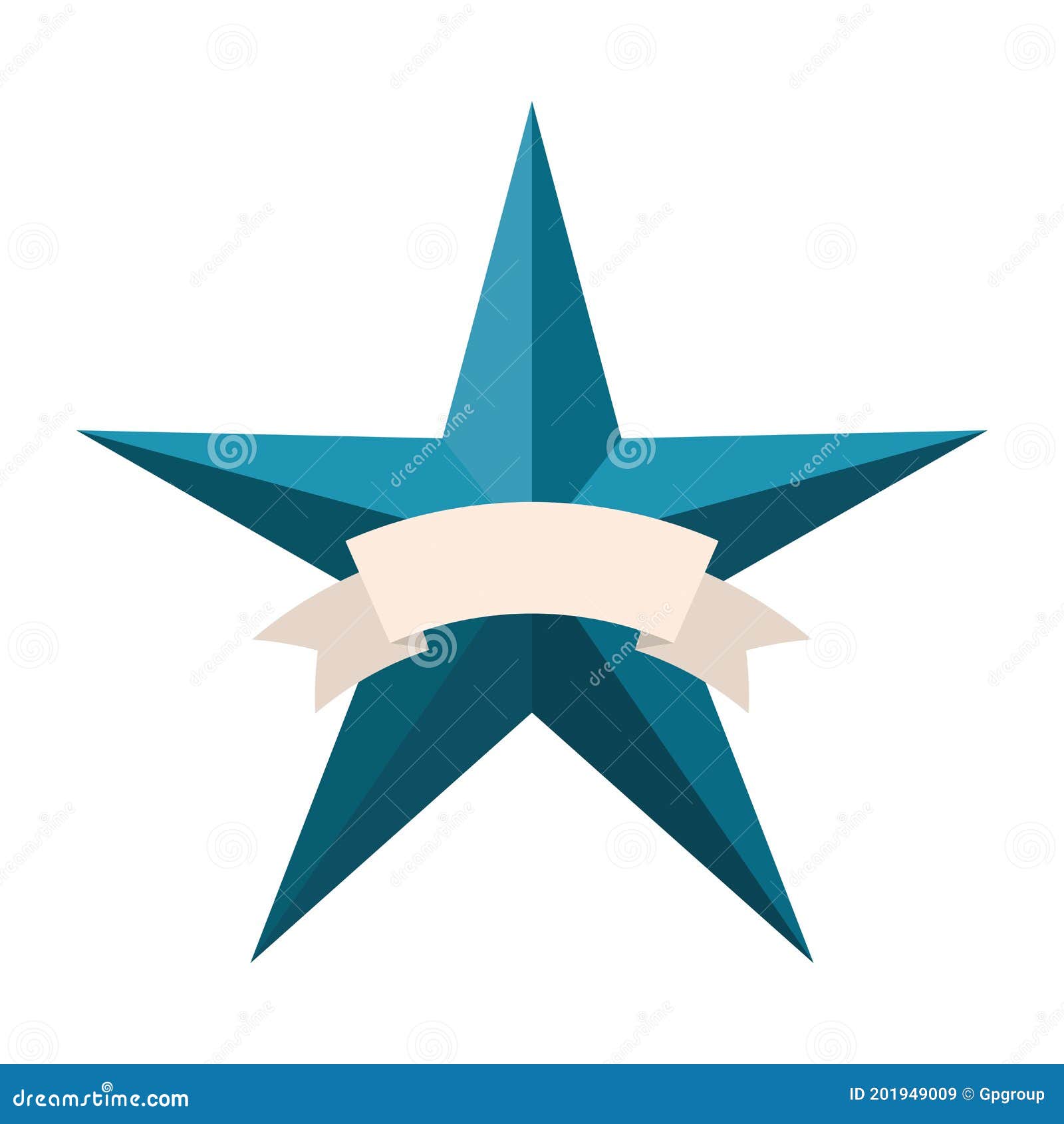 Star with Blue Color and Five Points with a Ribbon Stock Vector ...