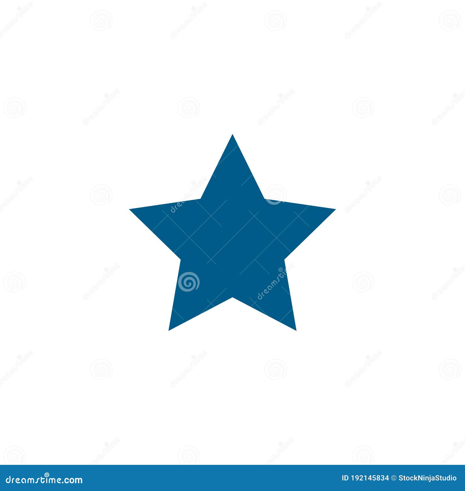 Star Blue Icon on White Background. Blue Flat Style Vector Illustration ...