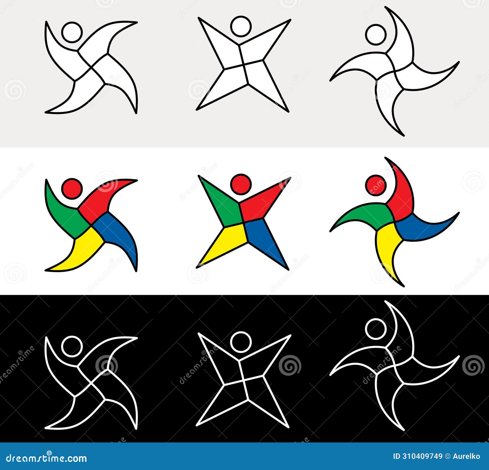 4 star body stock vector. Illustration of icon, jump - 310409749