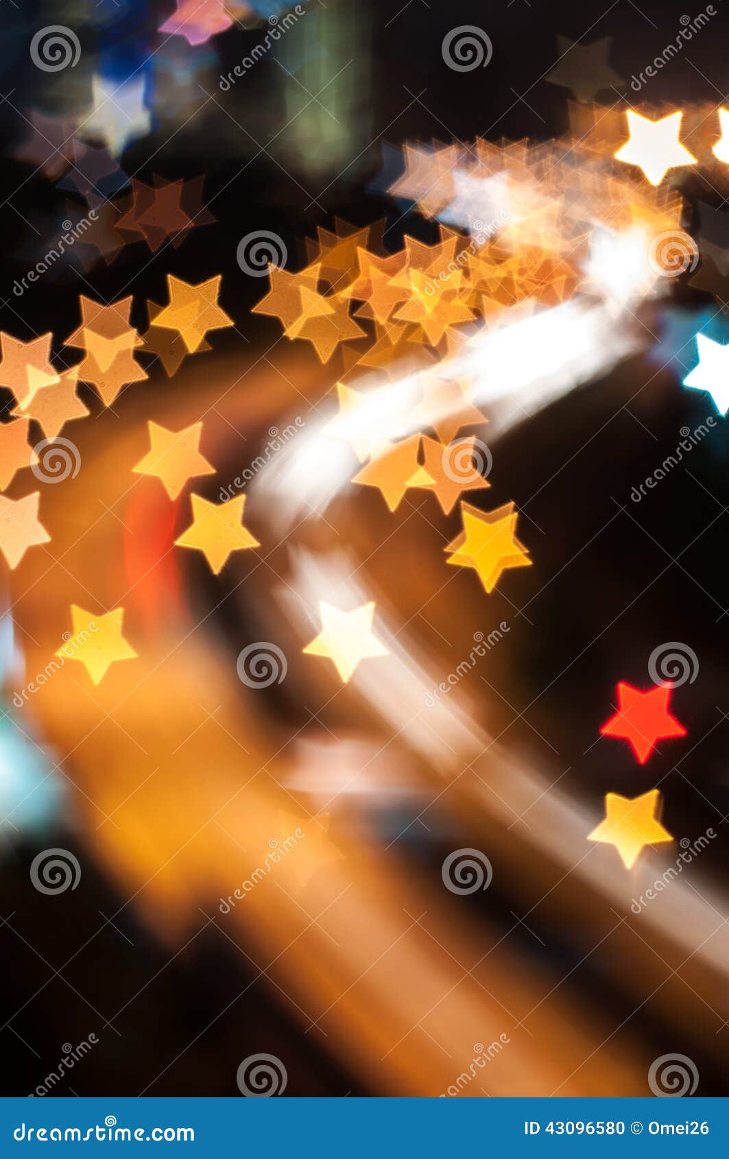 Star Bokeh Shape with Light Trail Stock Photo - Image of heart, display ...
