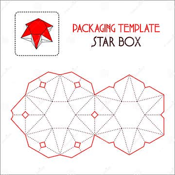 STAR BOX PACKAGING TEMPLATE VECTOR Stock Illustration - Illustration of ...