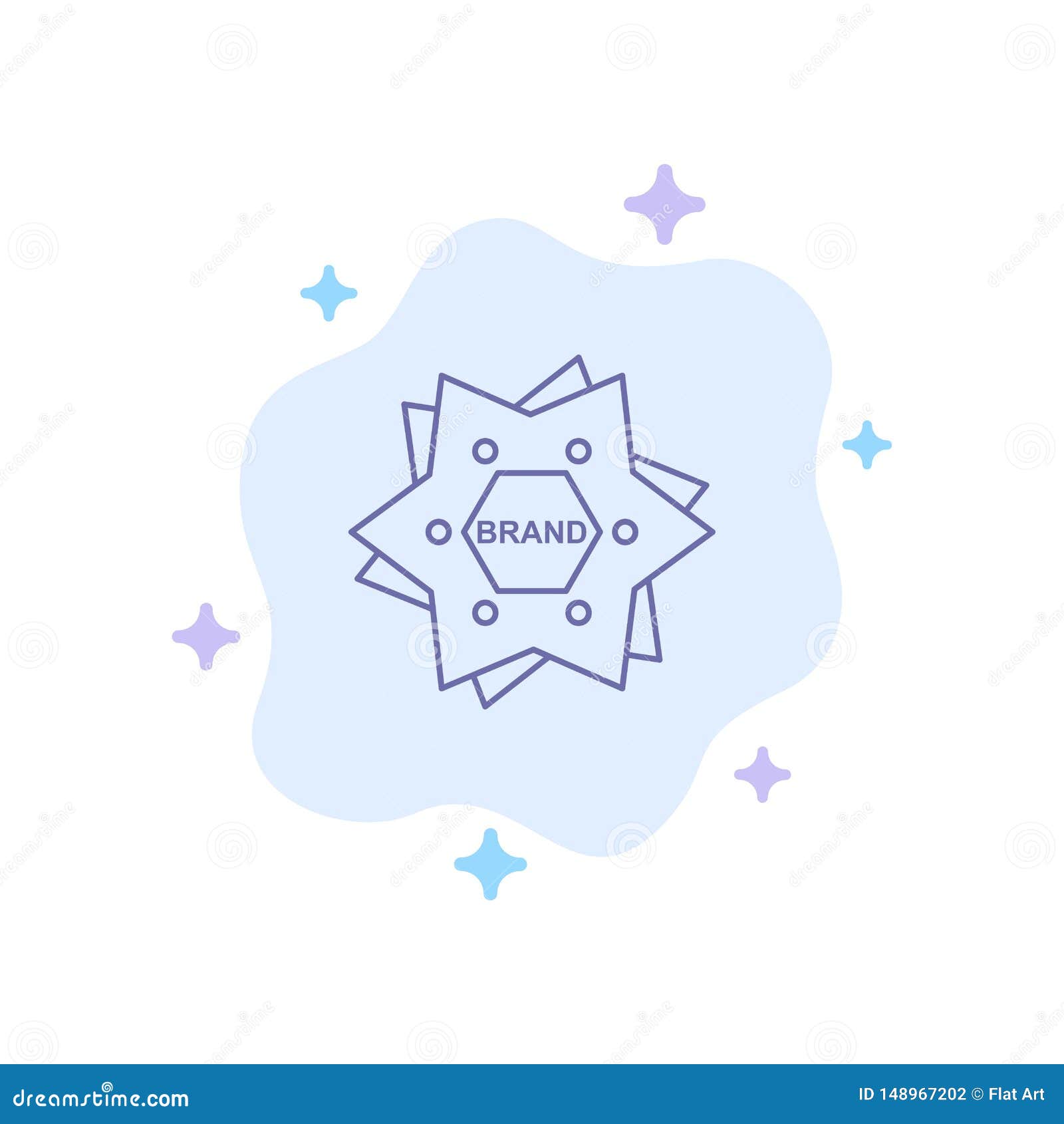 Star, Branding, Brand, Logo, Shape Blue Icon on Abstract Cloud ...