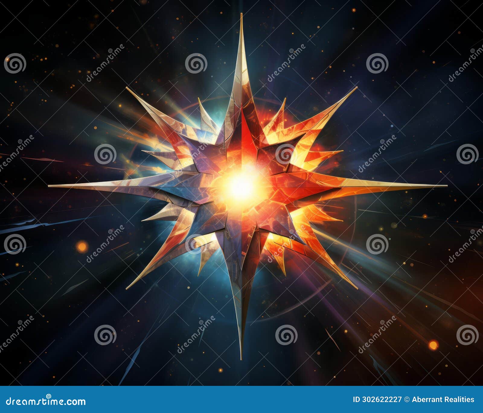 A Star with a Bright Light Coming Out of it Stock Illustration ...