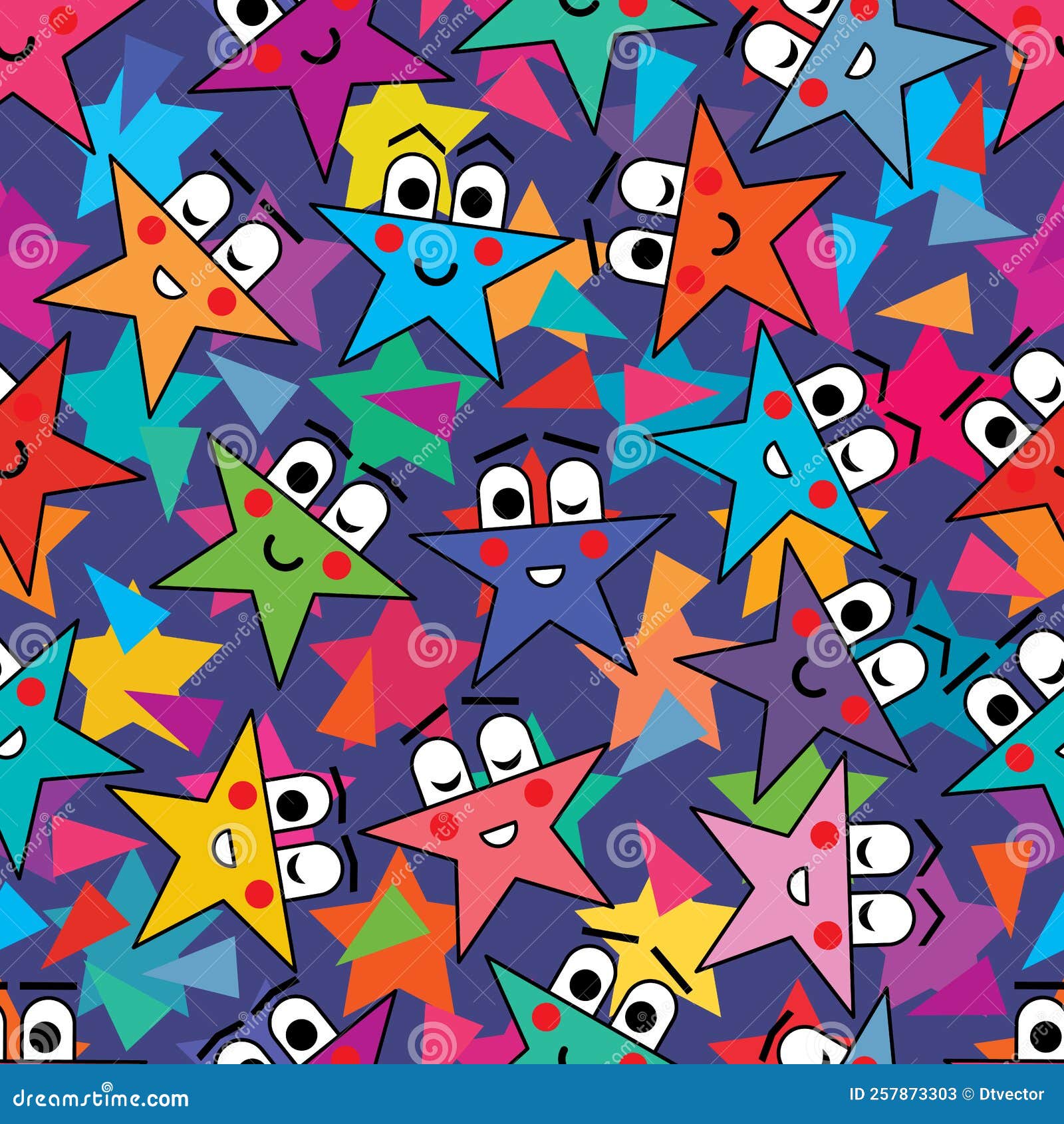 Star Broken Edge Rotate Seamless Pattern Stock Vector - Illustration of ...