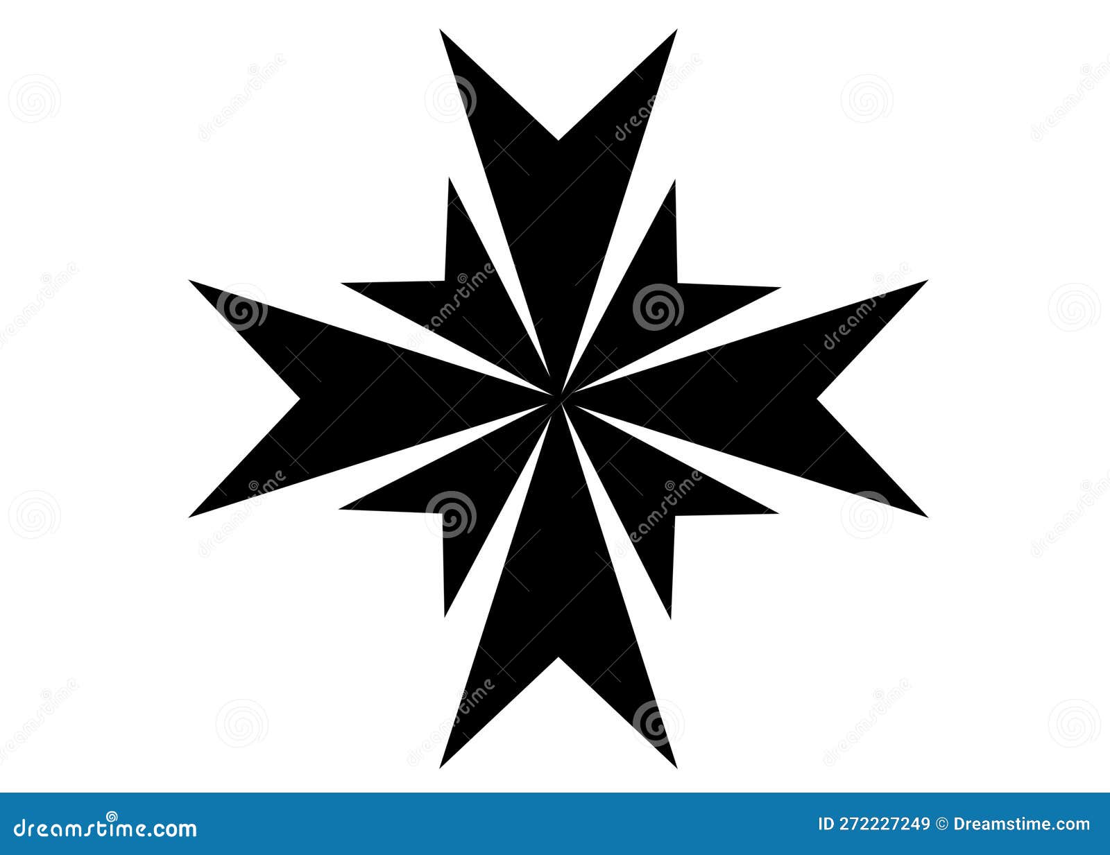 A Star Burst Shape of a Series of Bold Black Chipped Base Triangles ...