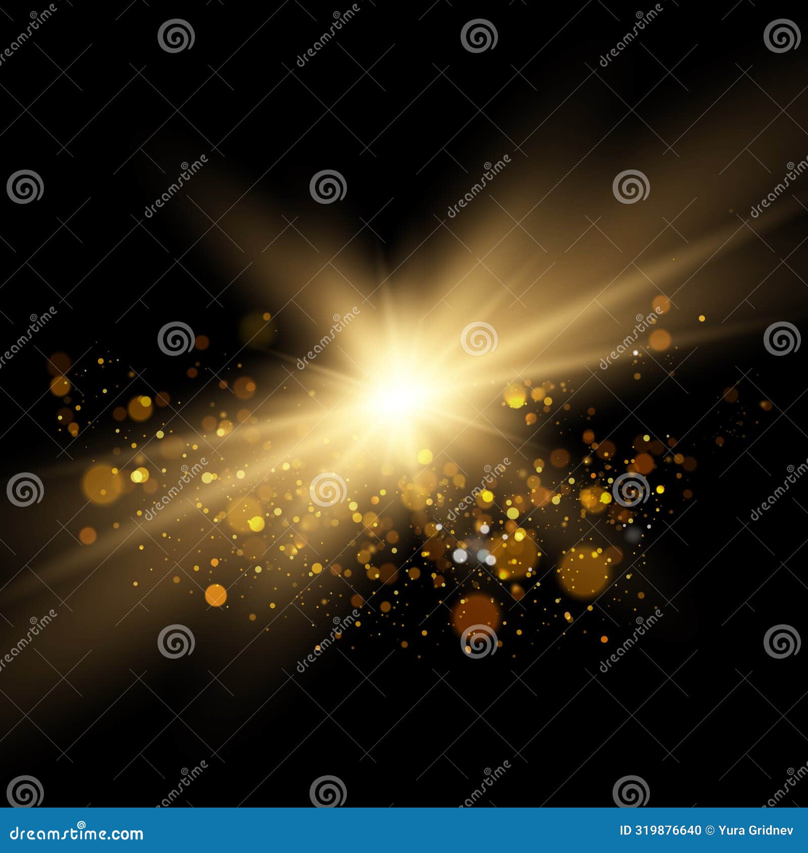 Star Burst with Sparkles. Light Effect. Gold Glitter Texture. Stock ...