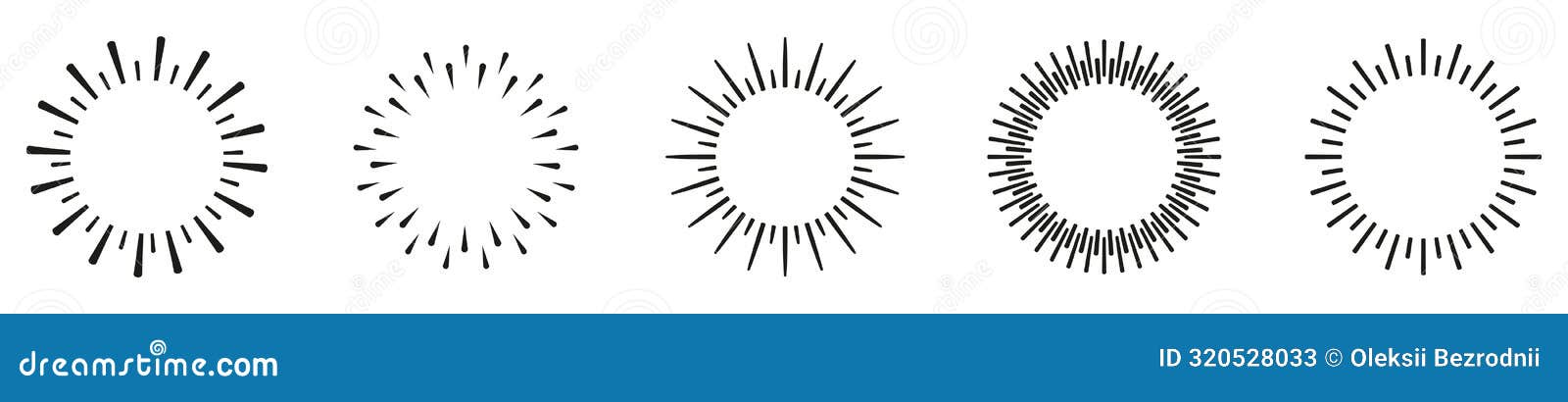 Star Burst Sun Ray Circle Frame. Retro Vintage Round Sun Stock Vector ...