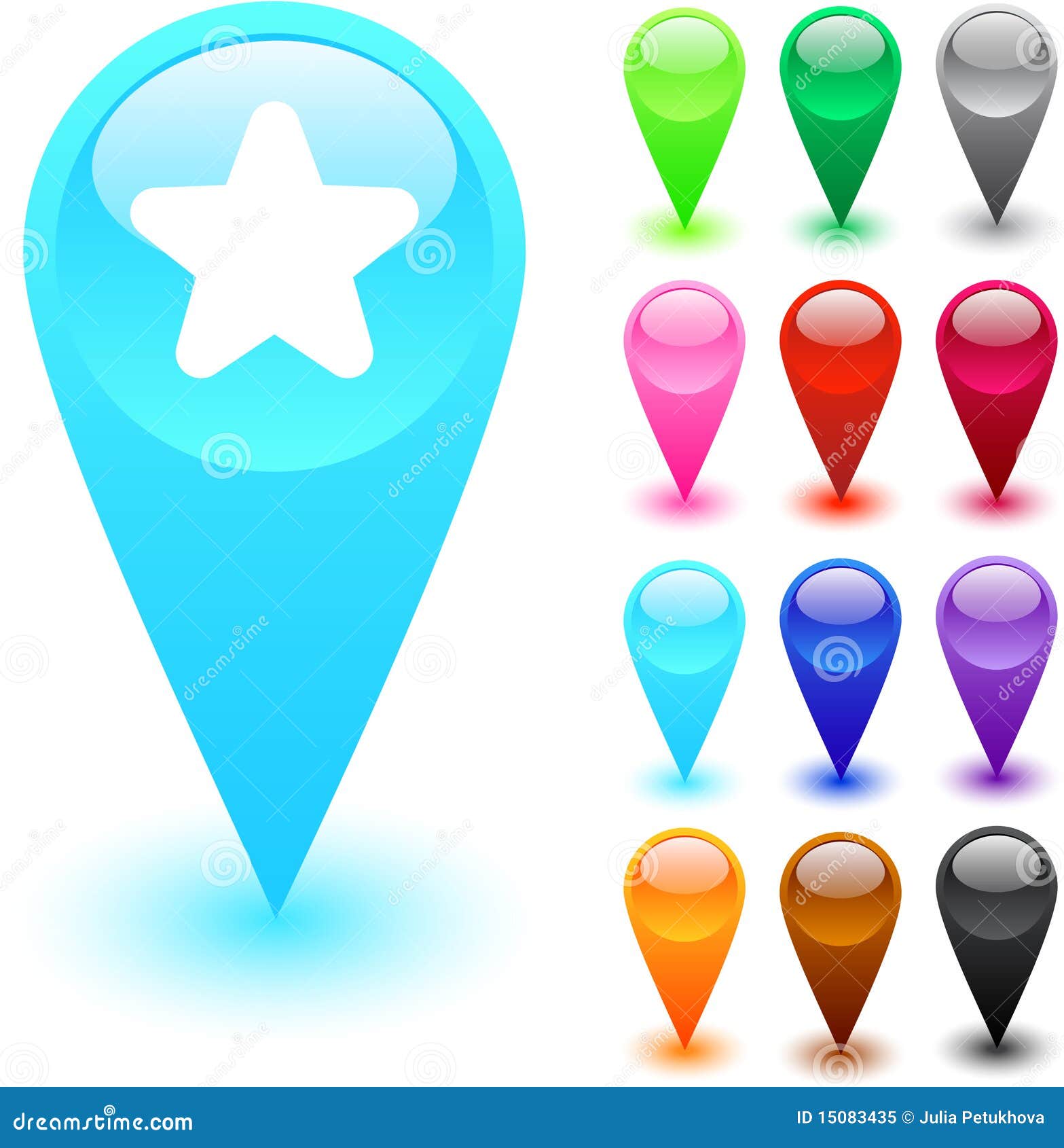 Star button. stock vector. Illustration of blue, icon - 15083435