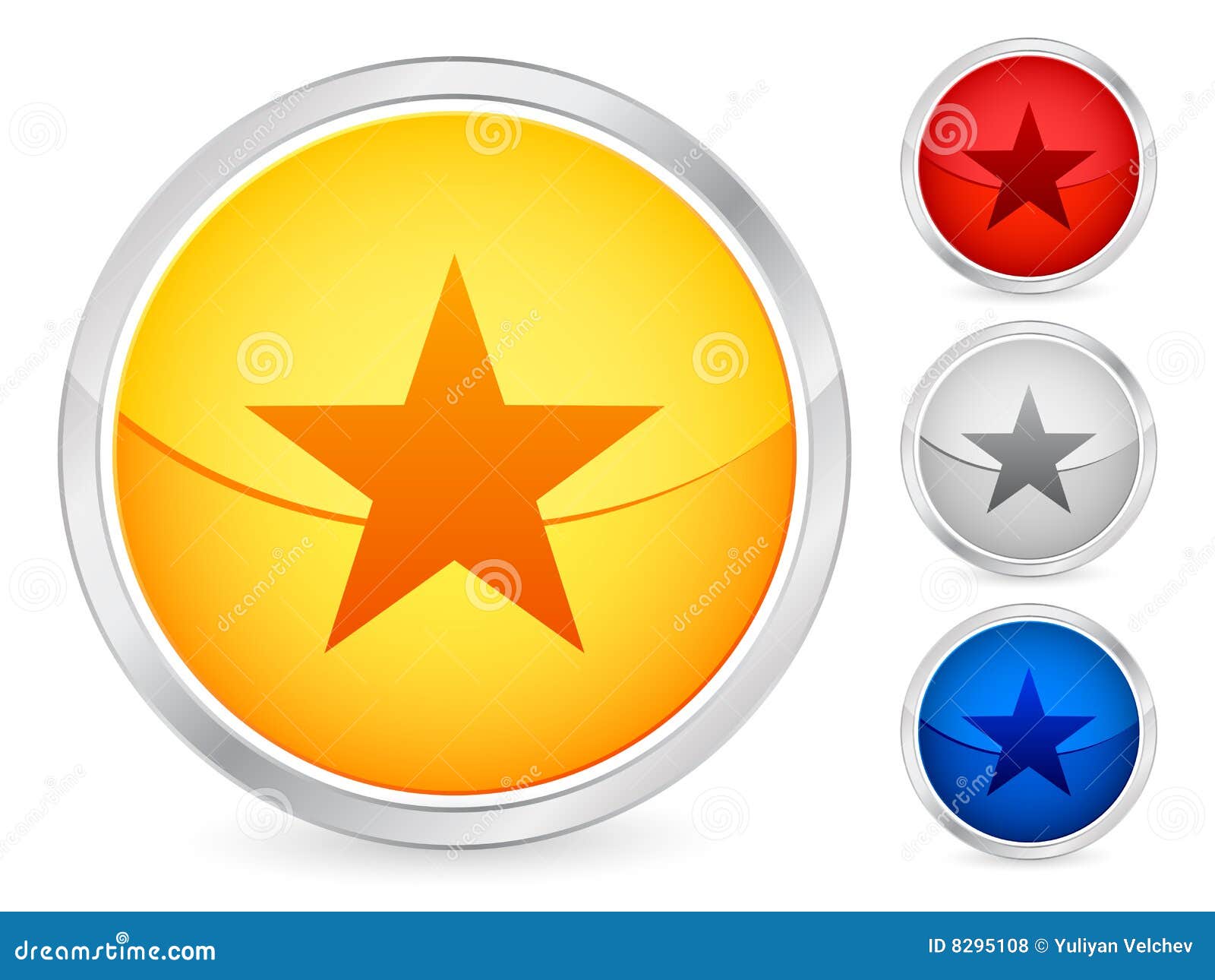 Star button stock vector. Illustration of blue, vector - 8295108