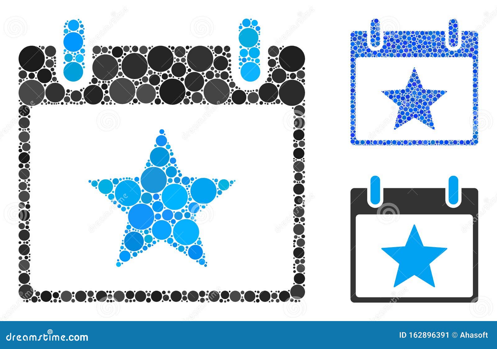 Star Calendar Day Composition Icon of Circles Stock Illustration ...