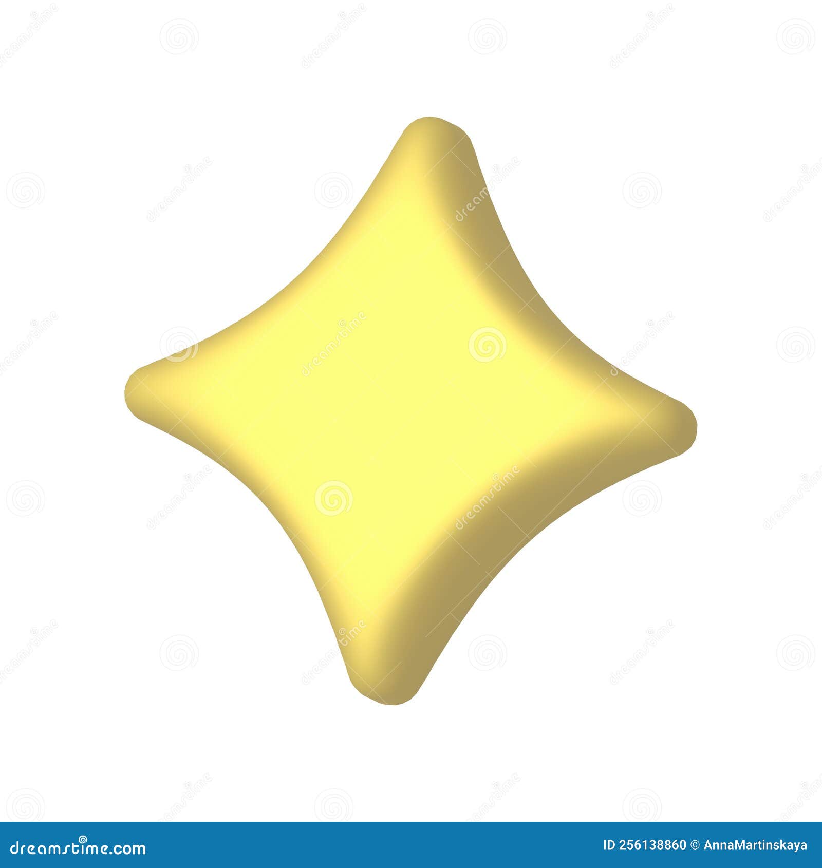 Star in Cartoon Style Isolated on White Background. 3D Rendering Stock ...