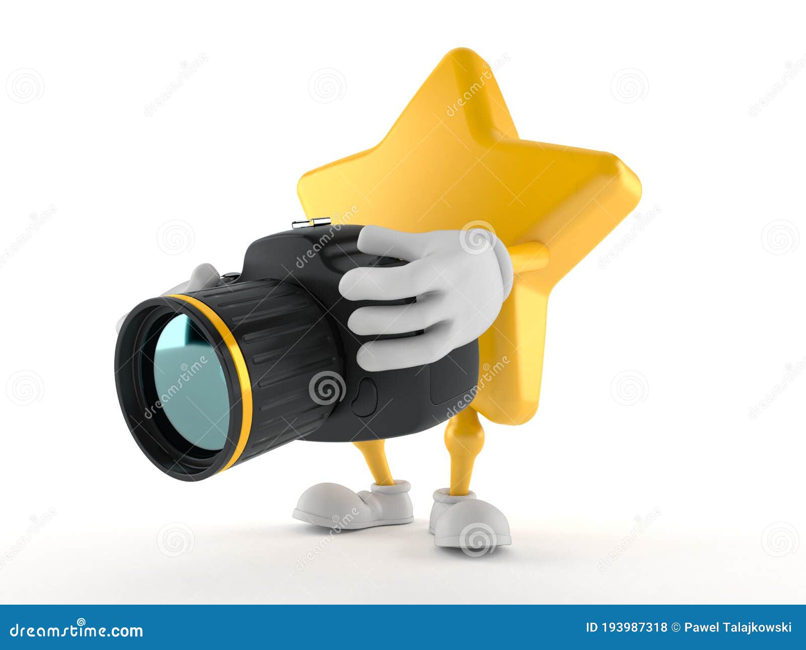 Star Character Holding Camera Stock Illustration - Illustration of ...