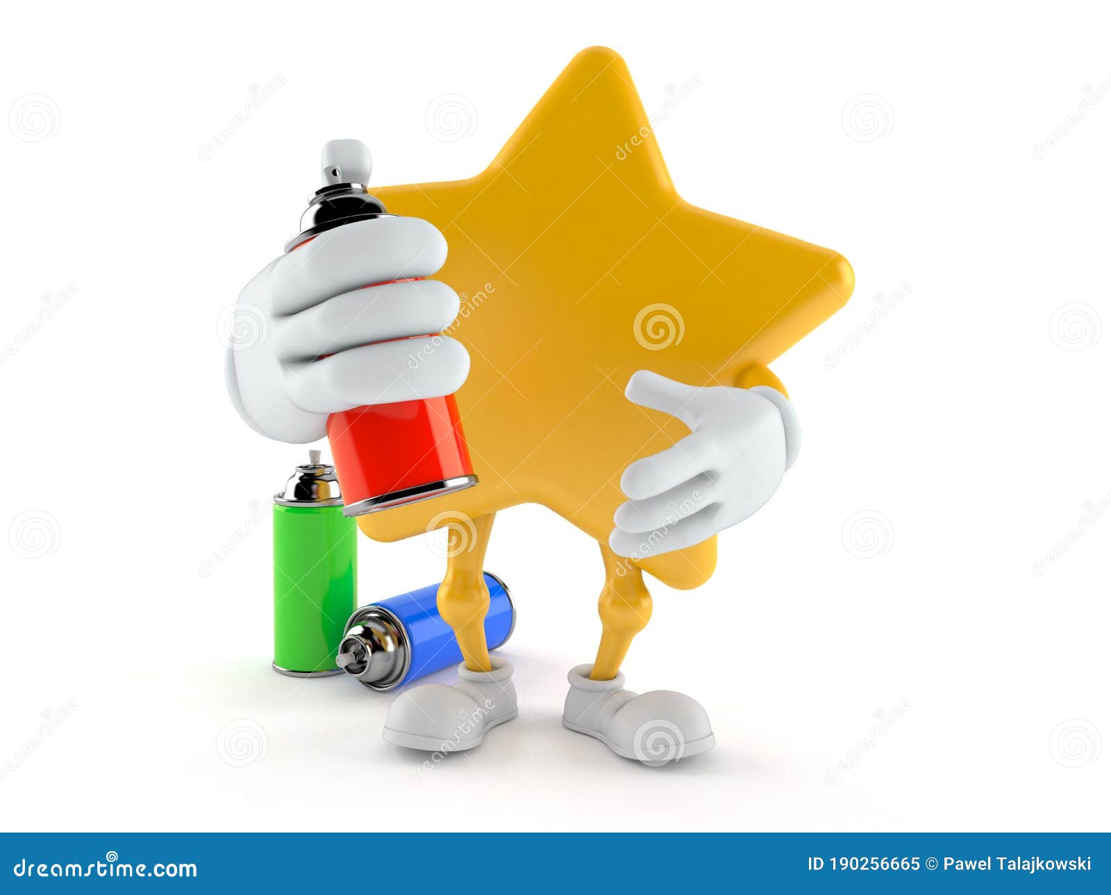 Star Character with Spray Cans Stock Illustration - Illustration of ...