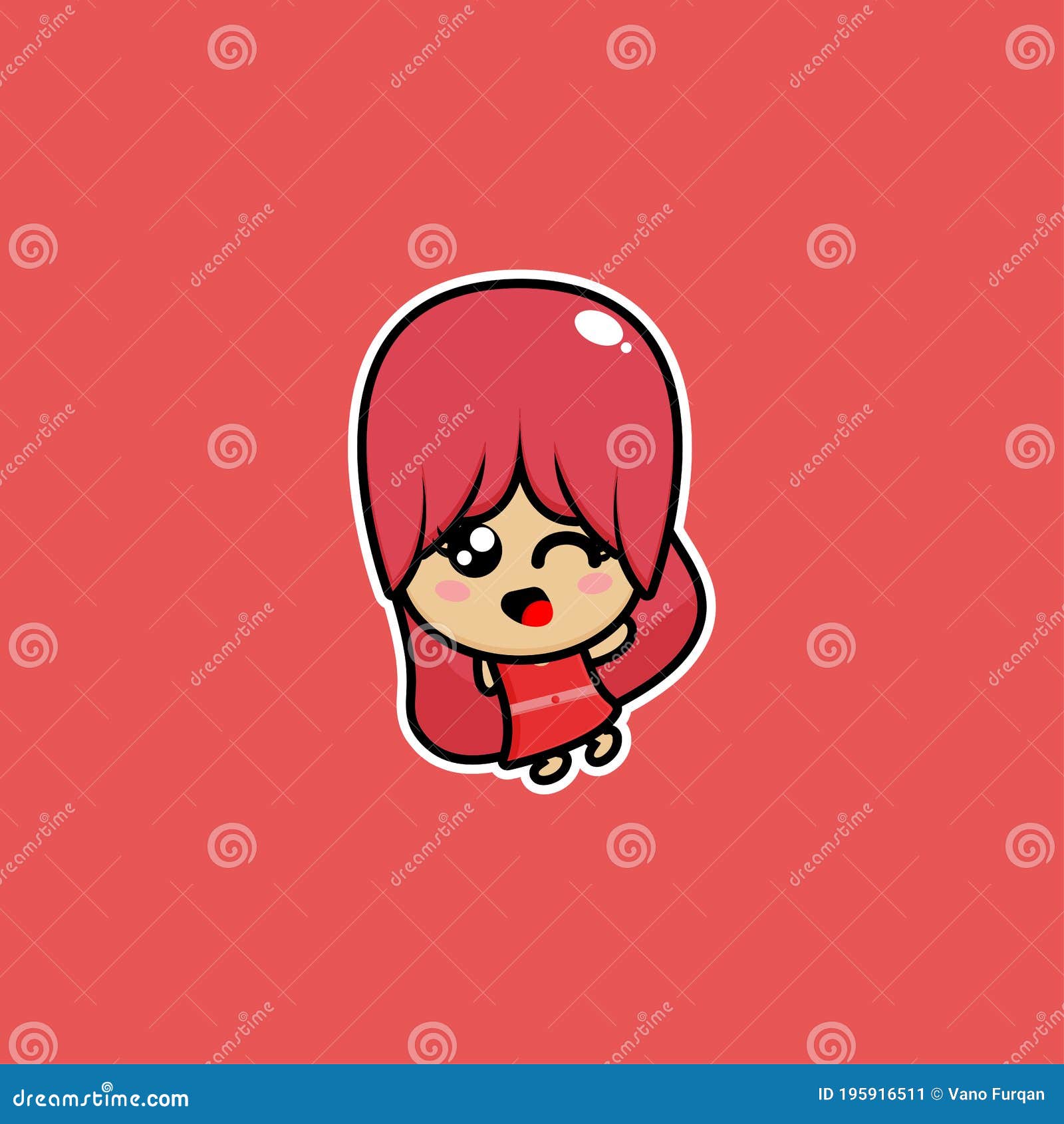 Cute Girl Winking Cartoon Character Vector Illustration Stock Vector ...