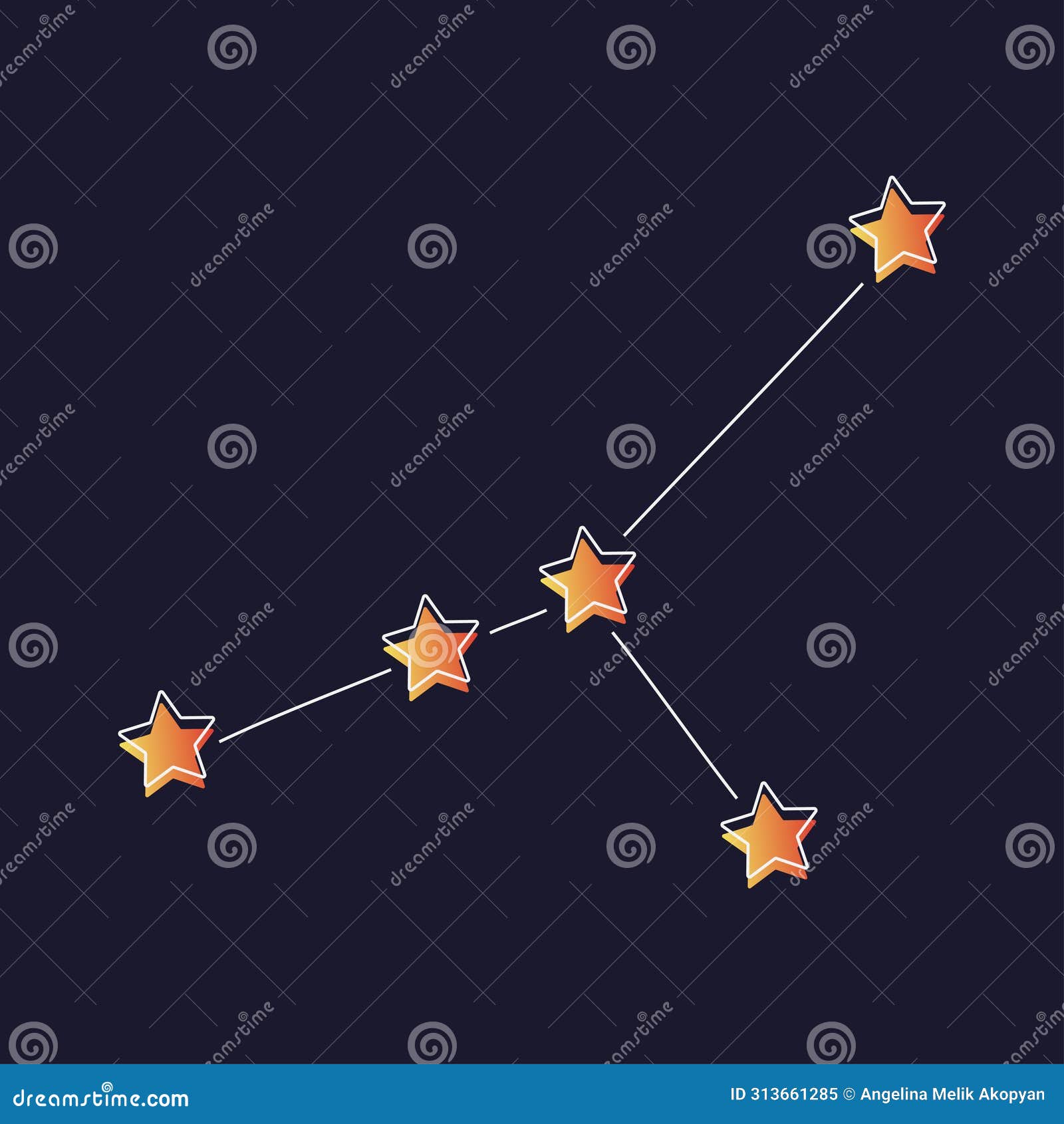 Star Chart with Five Stars stock vector. Illustration of stellar ...