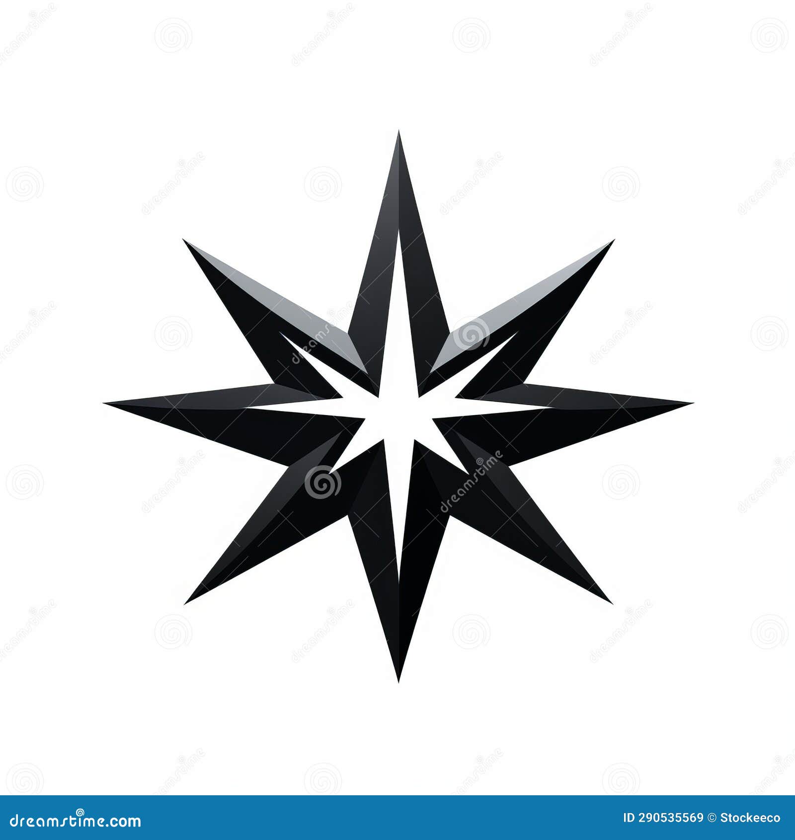 Monochrome Star Logo with Shuriken Silhouette Icon Stock Illustration ...