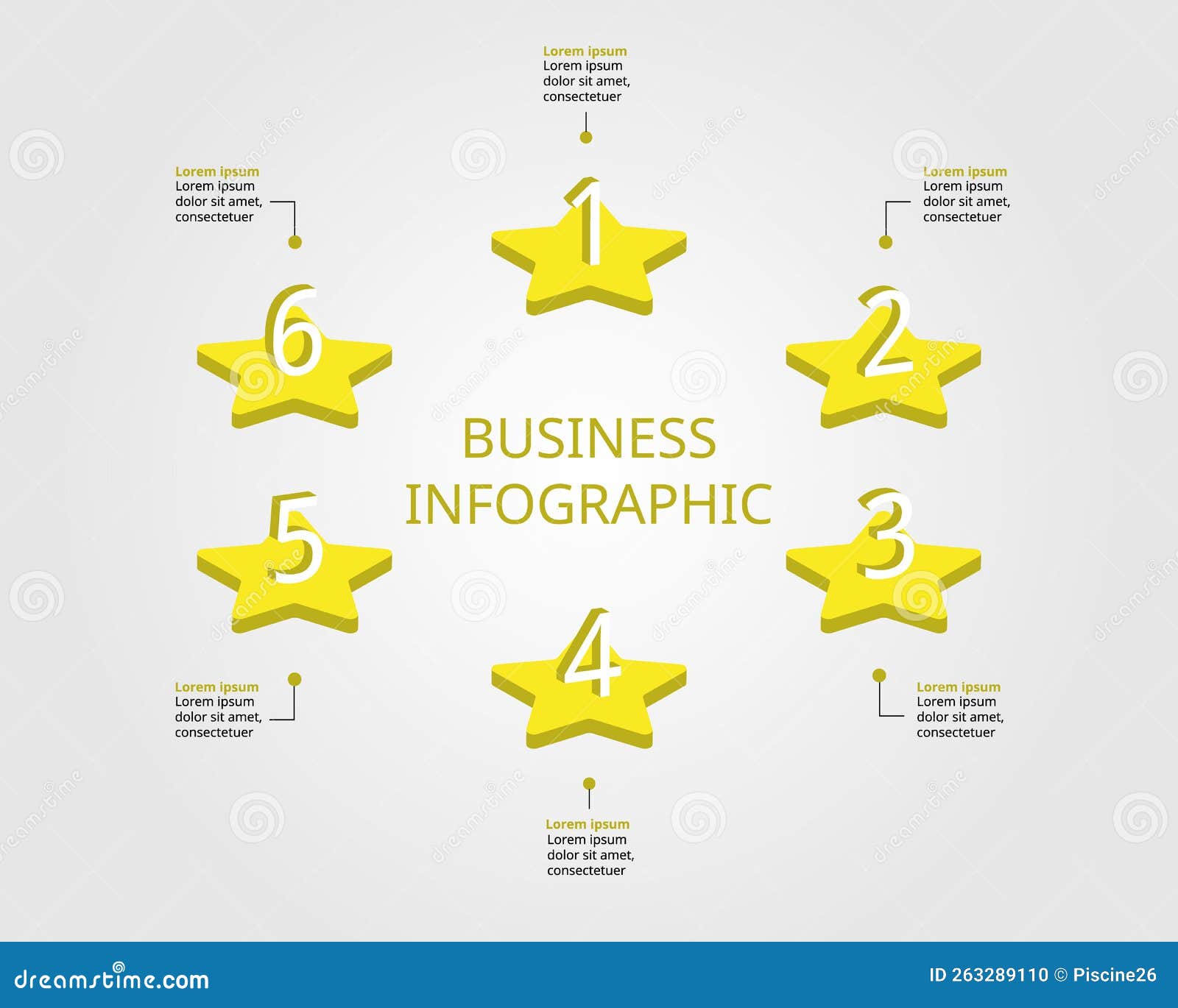 Star Chart Template for Infographic for Presentation for 6 Element ...