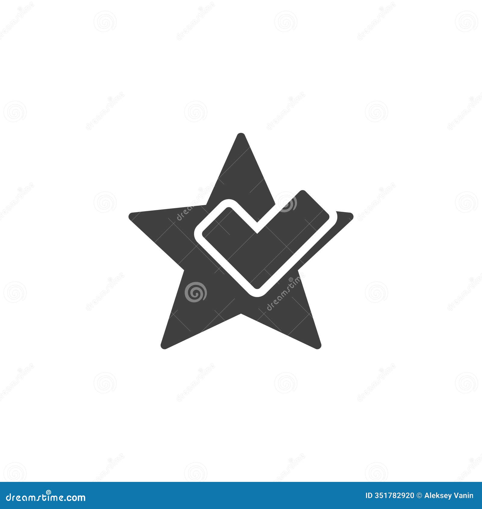 Star Checkmark Icon. Yellow Star With Blue Checkmark, Symbolizes ...
