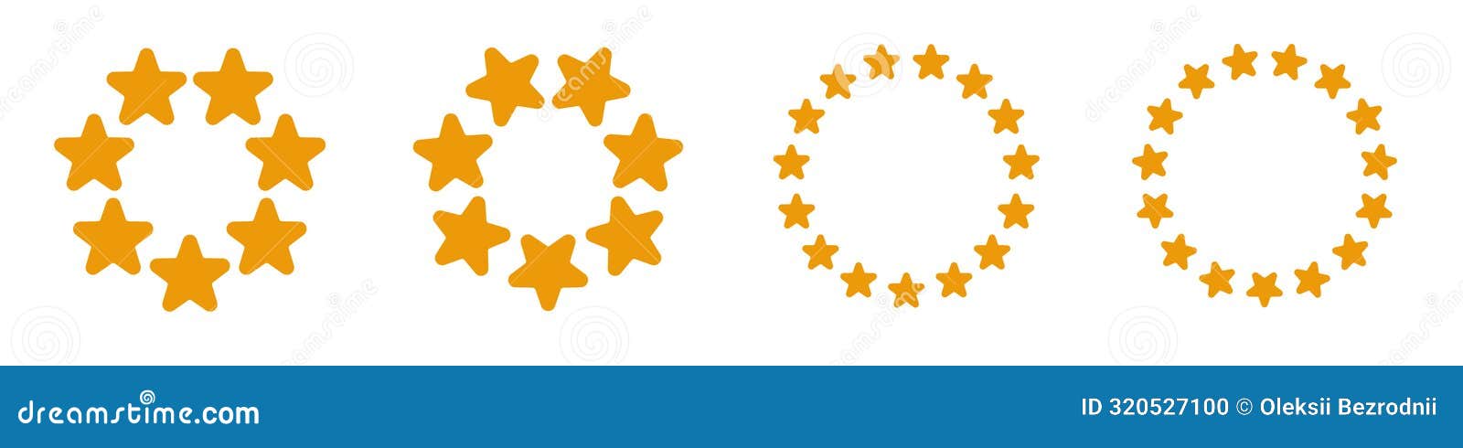 Star Circle Frame. Cartoon Yellow Star Round Border Stock Vector ...