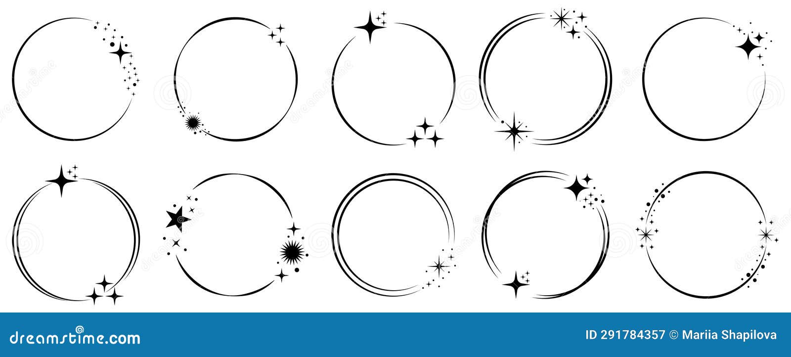 Star circle frame set stock vector. Illustration of design - 291784357
