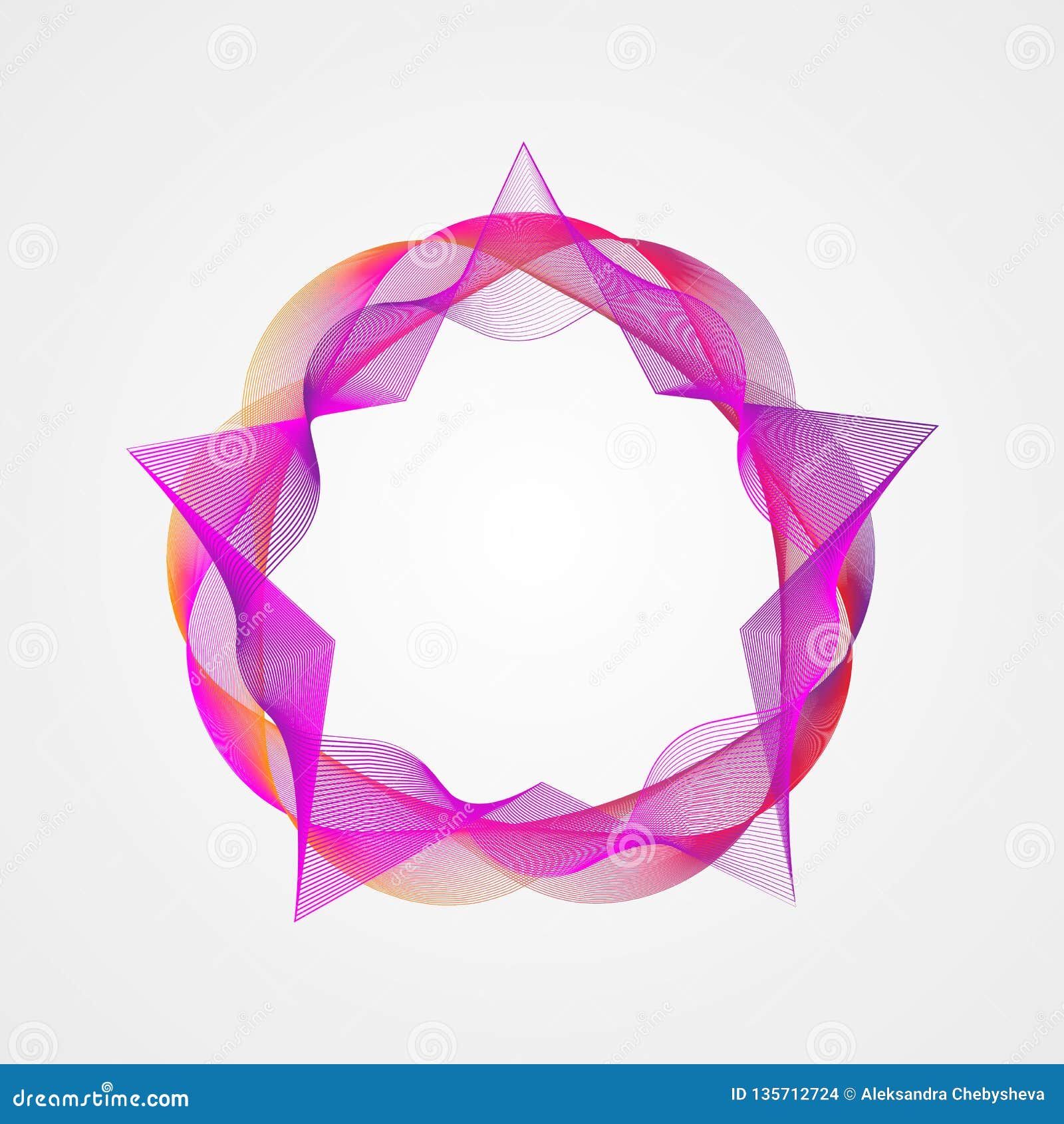Star with Circle Gradient Rectangular Frame. Stylized Guilloche Element ...