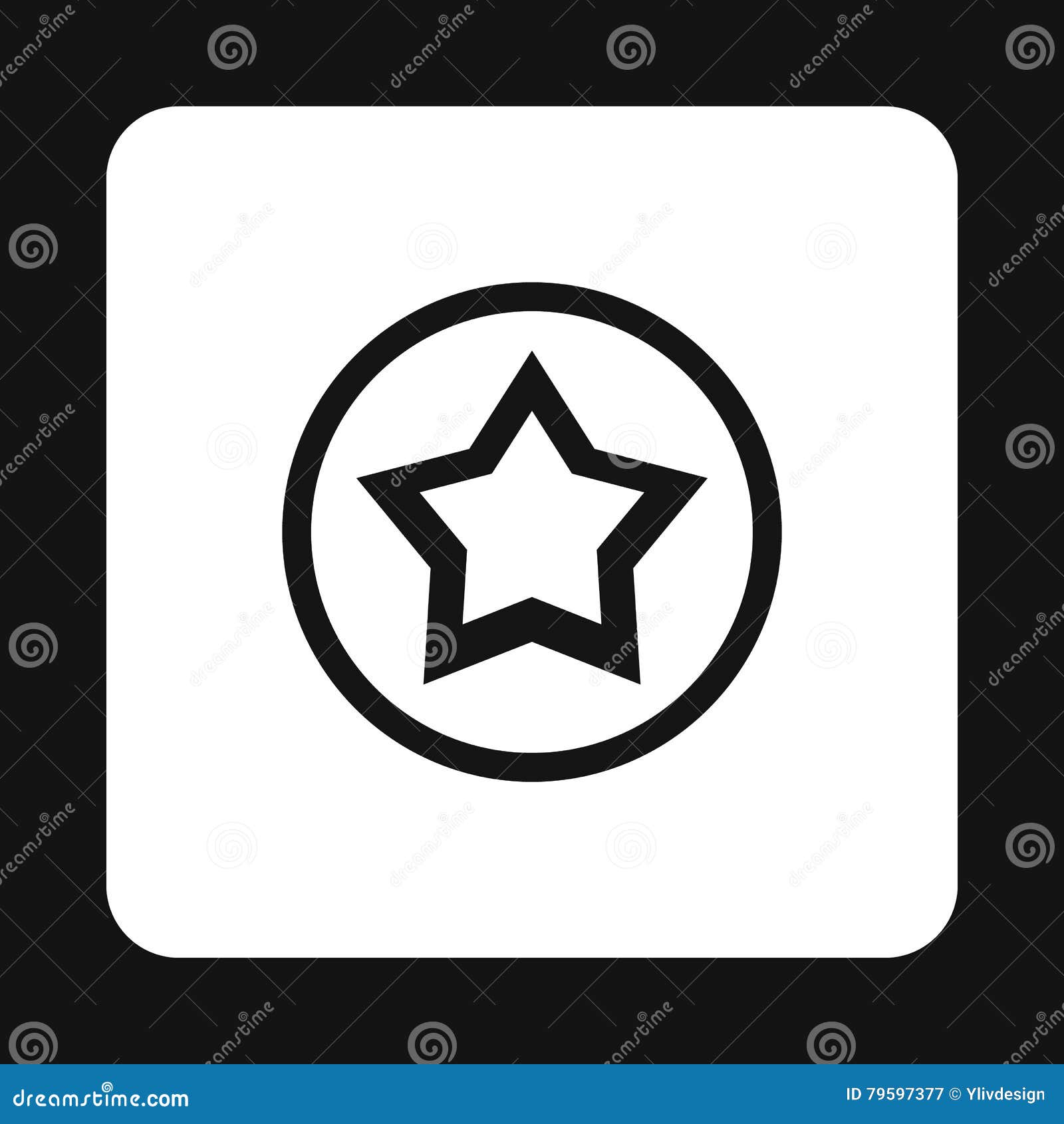 Star in Circle Icon, Simple Style Stock Vector - Illustration of ...