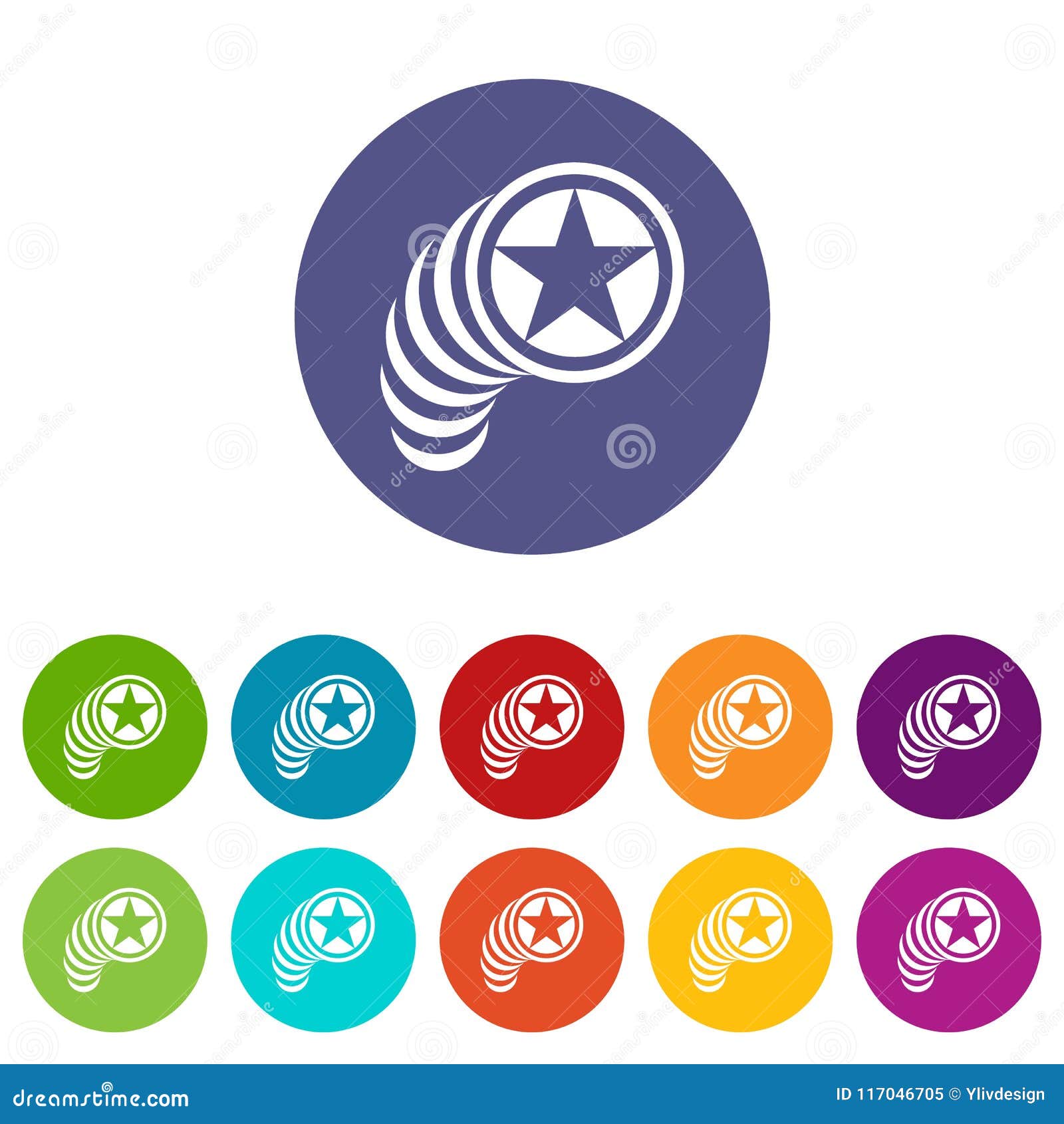 Star in Circle Icon, Simple Style Stock Vector - Illustration of medal ...