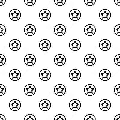 Star in Circle Pattern, Simple Style Stock Vector - Illustration of ...