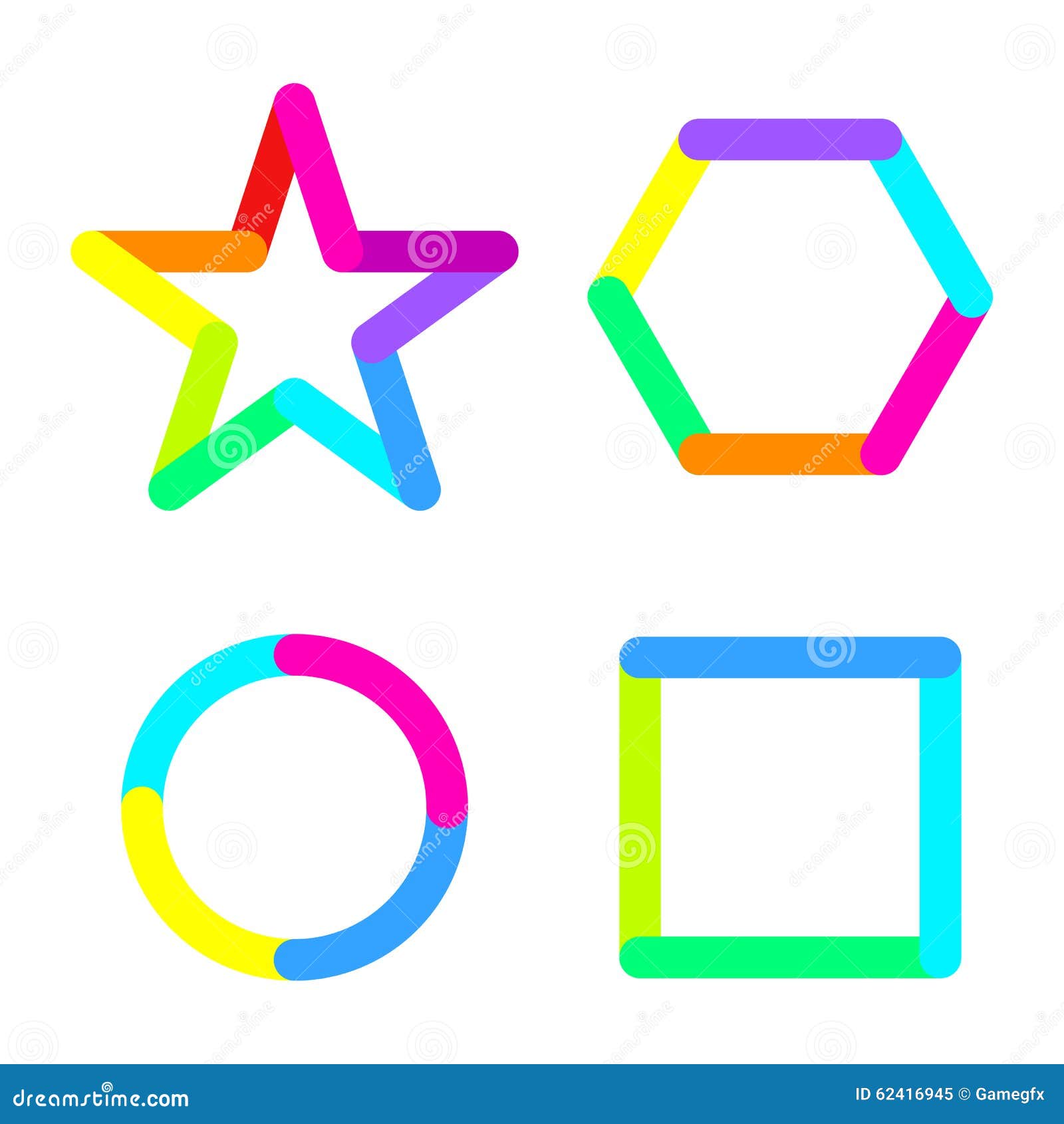 Star Circle Rhomb Square Logo Sign Symbol Set Stock Vector ...