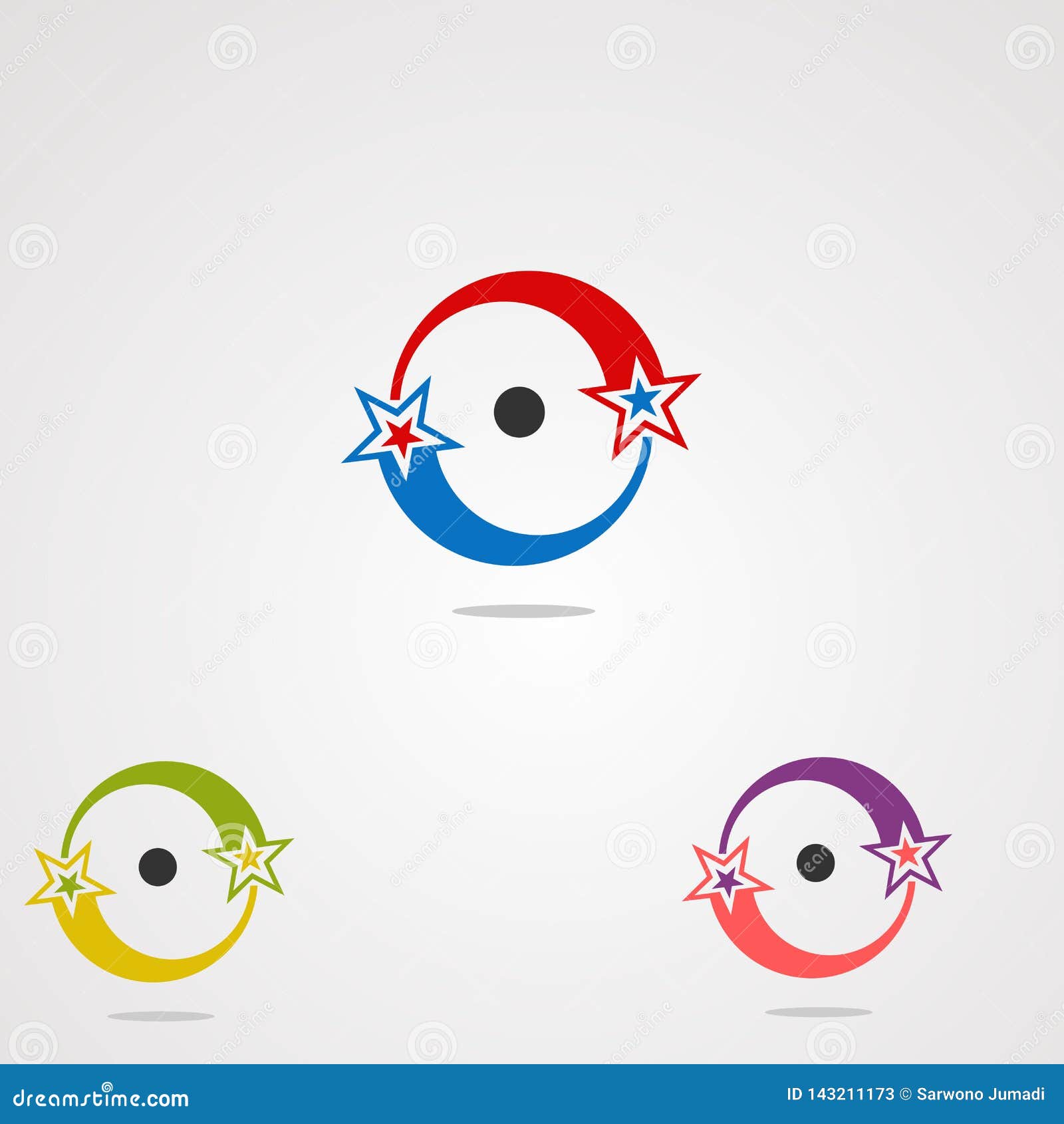 Star Circle Set Logo Vector Concept, Icon, Element, and Template for ...