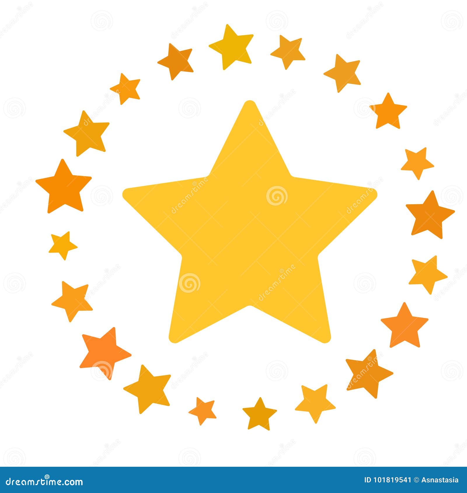 Star in Circle Shape. Starry Vector Border Frame Icon Isolated on a ...