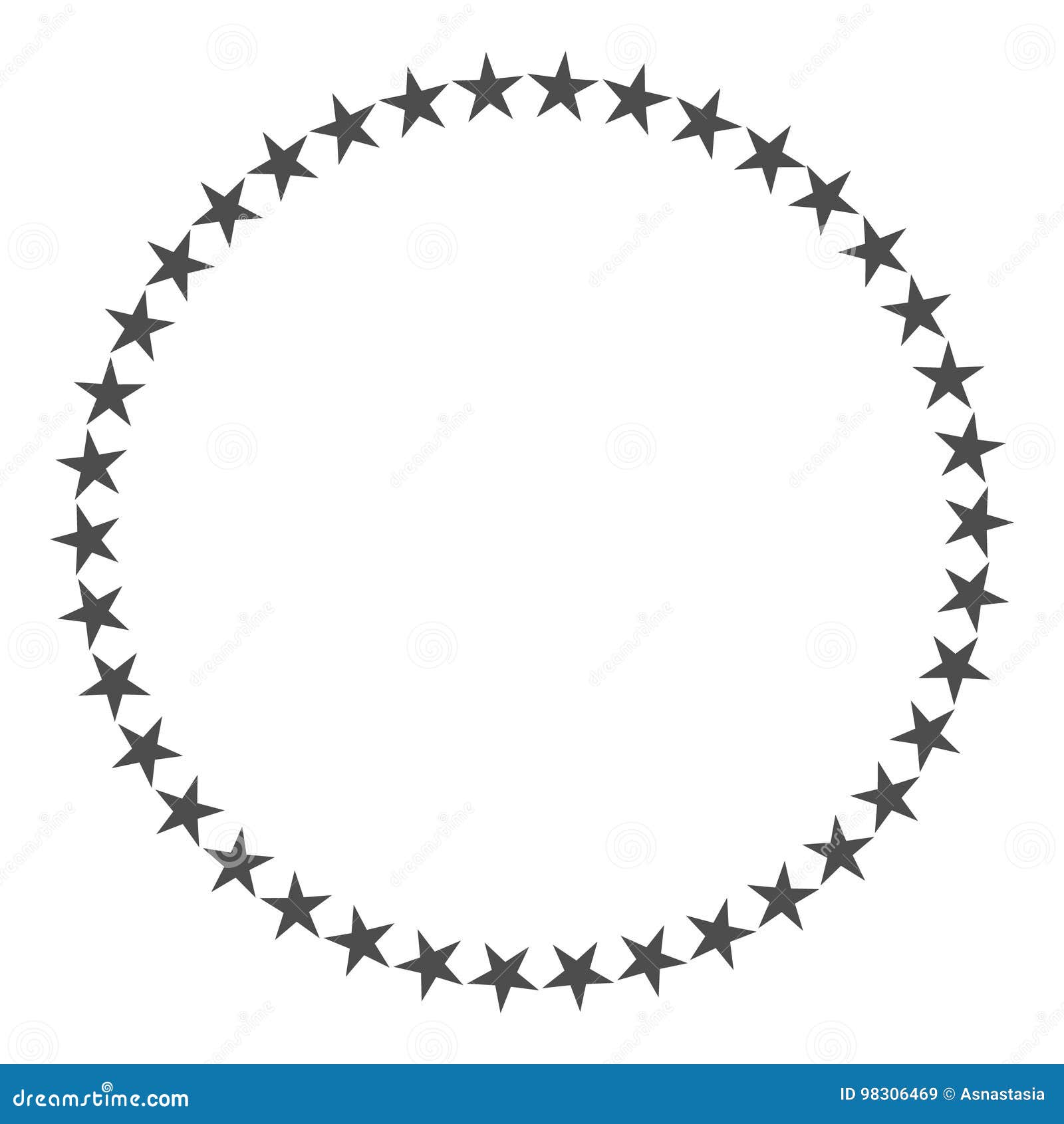 Star in Circle Shape. Starry Vector Border Frame Icon Isolated on a ...
