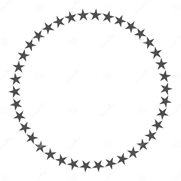 Star in Circle Shape. Starry Vector Border Frame Icon Isolated on a ...