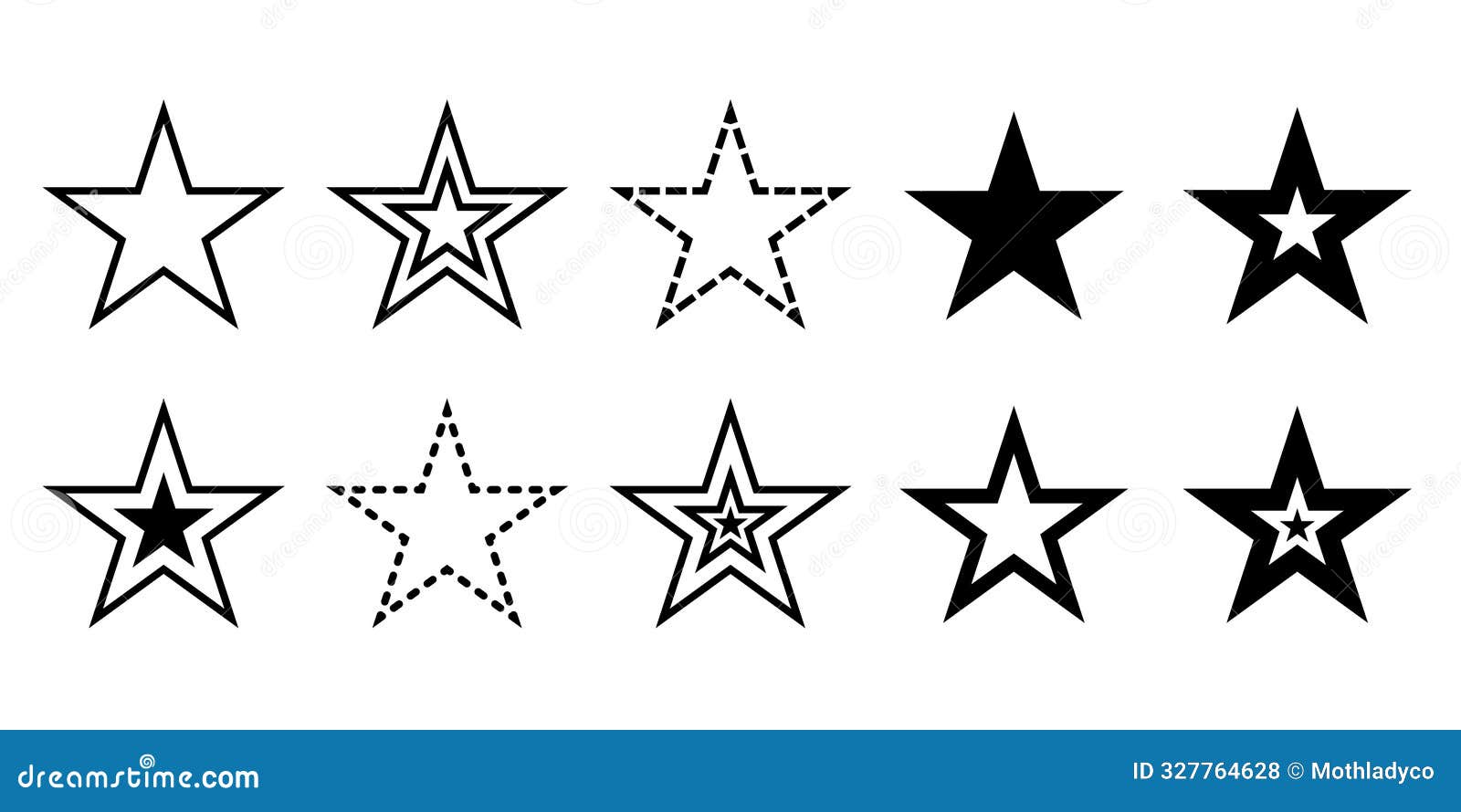 Star Clip Art, Vector Icons, Star Symbol Isolated Set Stock Vector ...