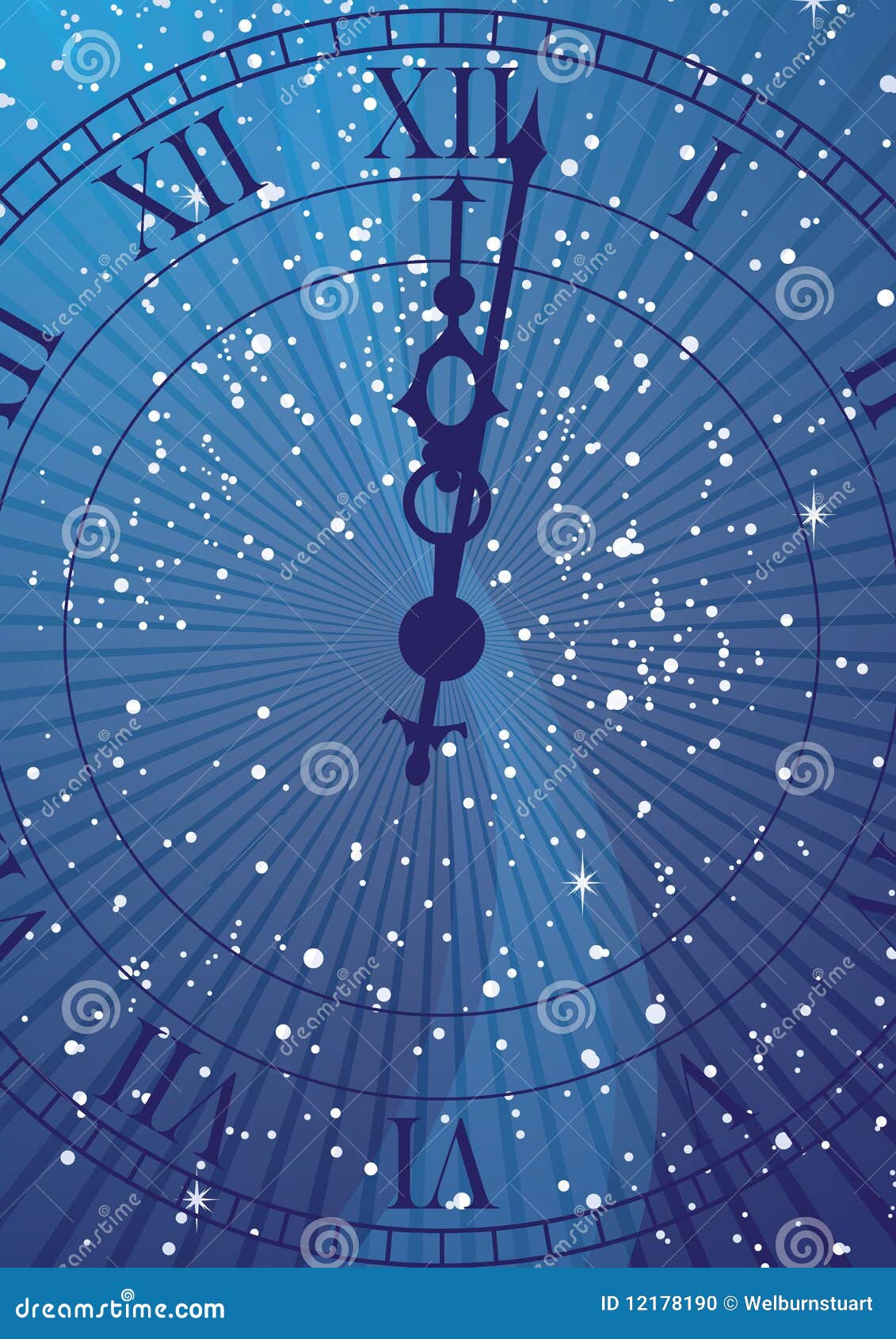 Star clock stock vector. Illustration of midnight, graphic - 12178190