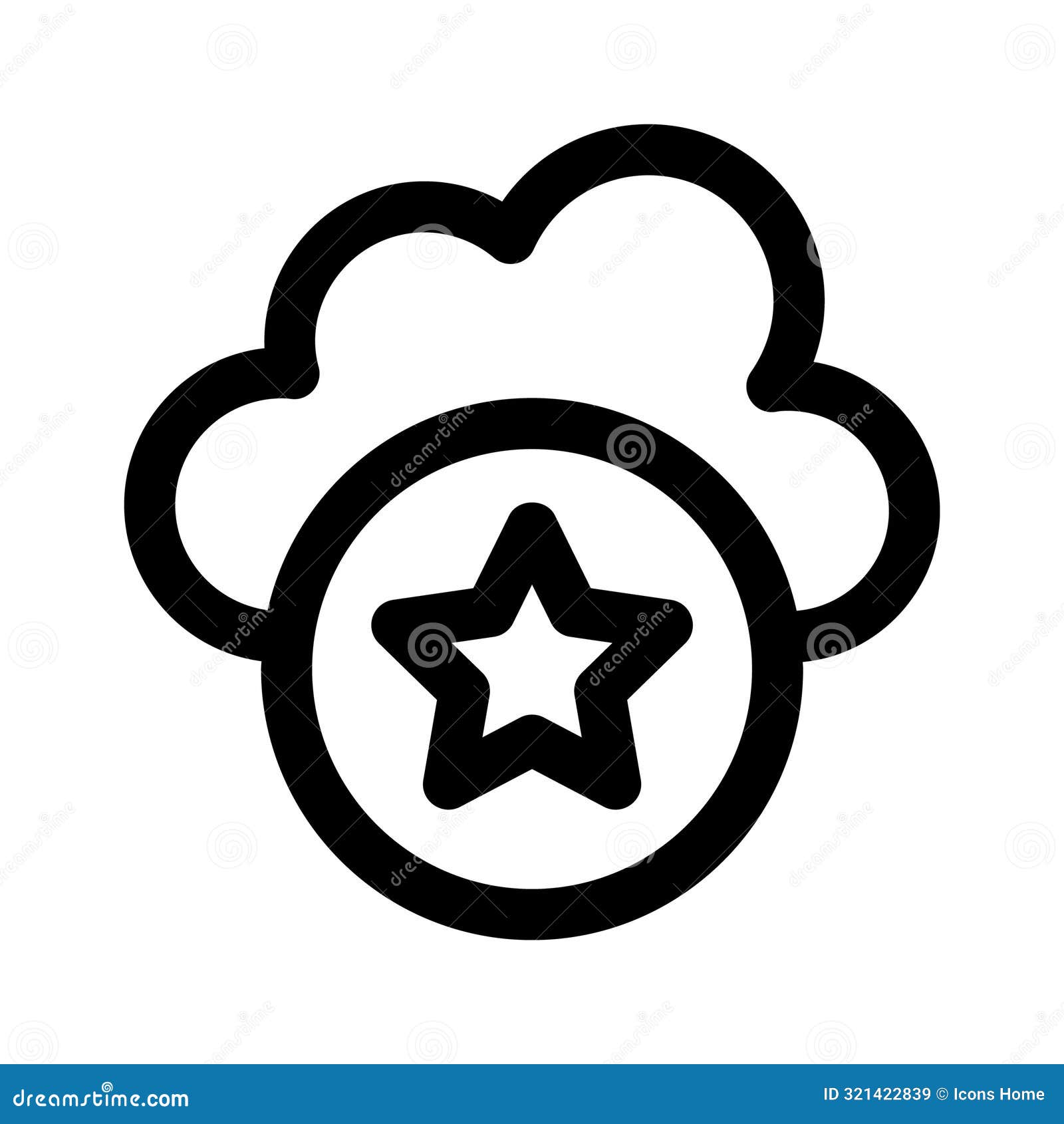 Star with Cloud Depicting Vector of Favorite Cloud Stock Vector ...