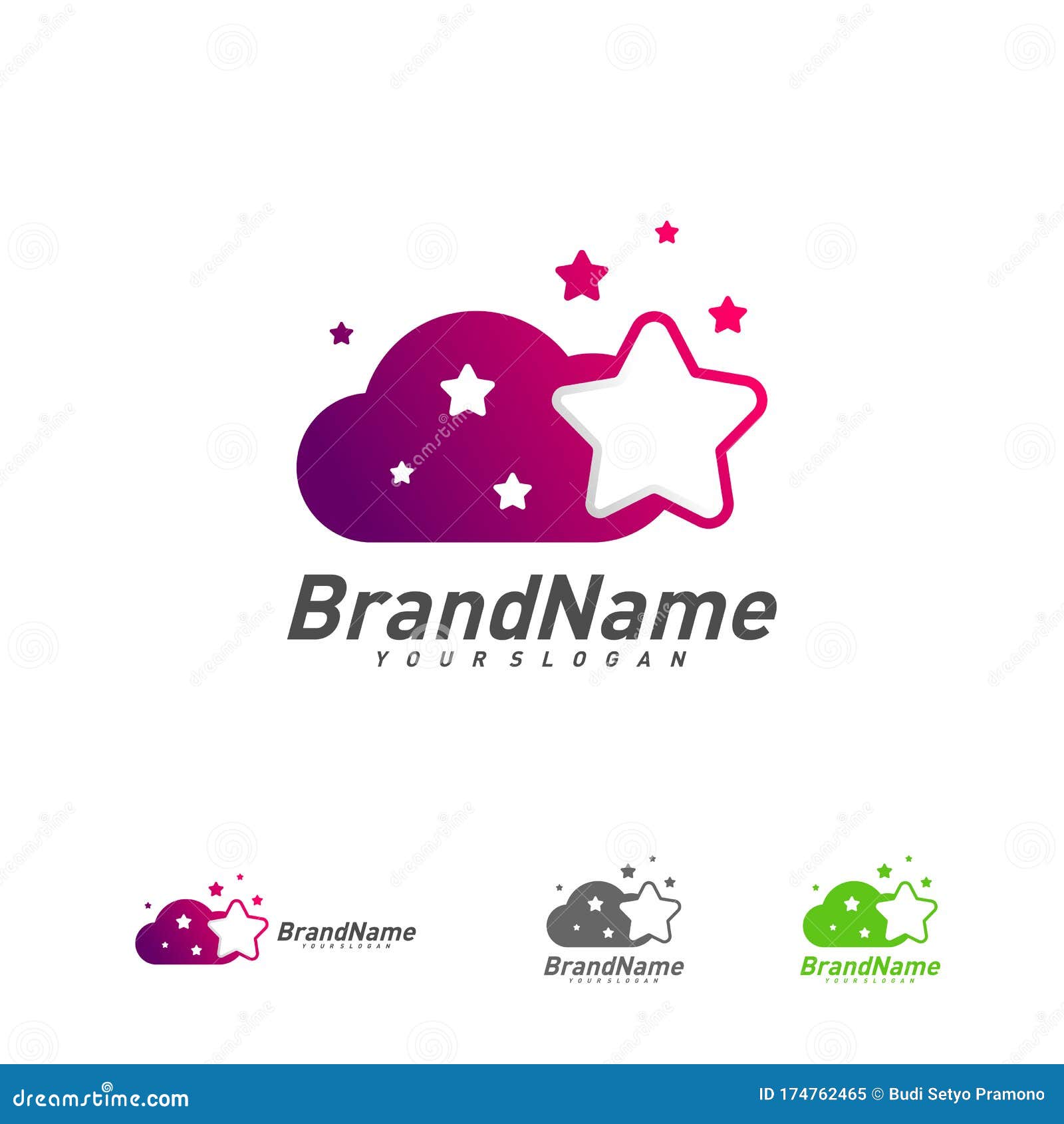 Star Cloud Logo Vector Template, Cloud Star Logo Design Concept, Icon ...