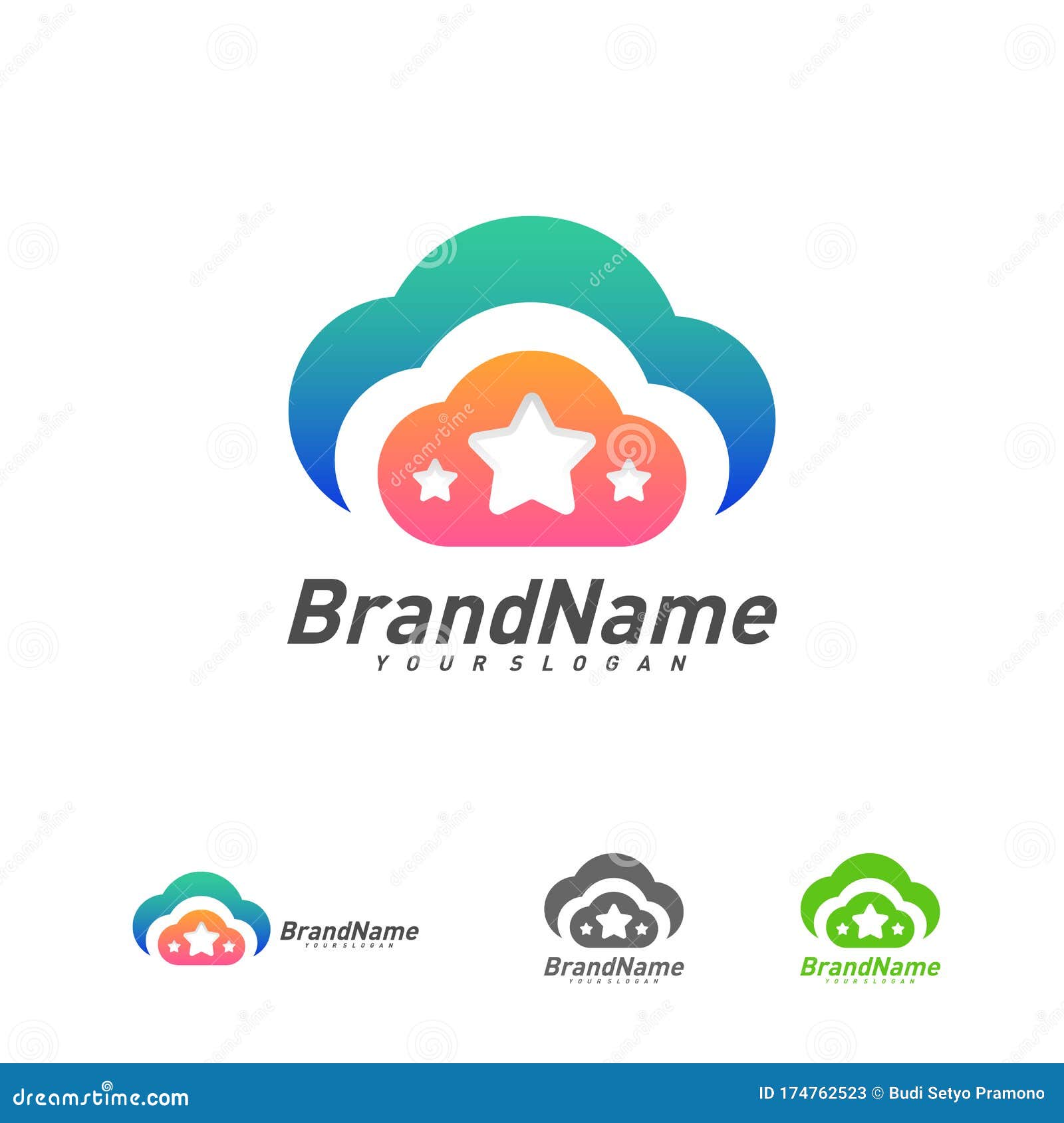 Star Cloud Logo Vector Template, Cloud Star Logo Design Concept, Icon ...