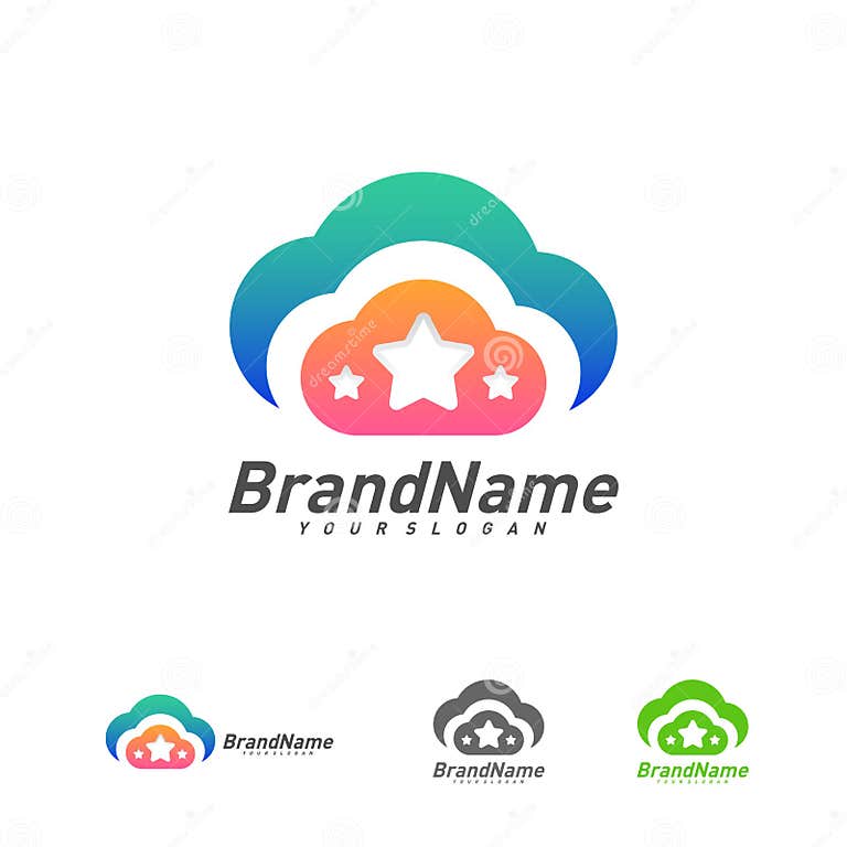 Star Cloud Logo Vector Template, Cloud Star Logo Design Concept, Icon ...