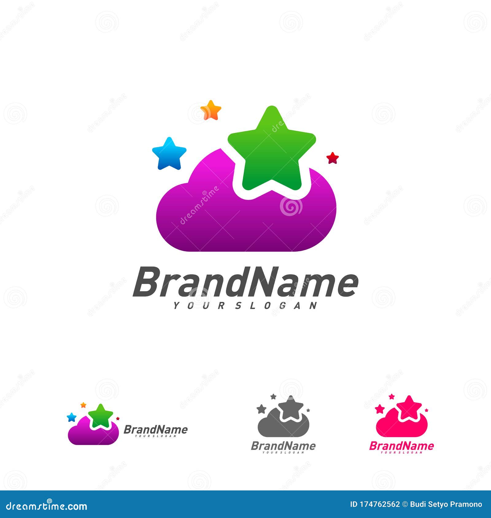 Star Cloud Logo Vector Template, Cloud Star Logo Design Concept, Icon ...
