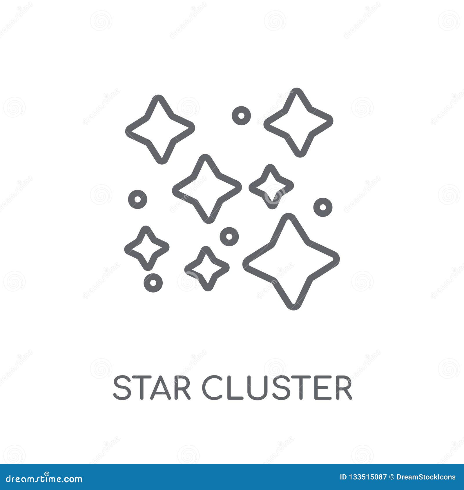 Star Cluster Linear Icon. Modern Outline Star Cluster Logo Conce Stock ...