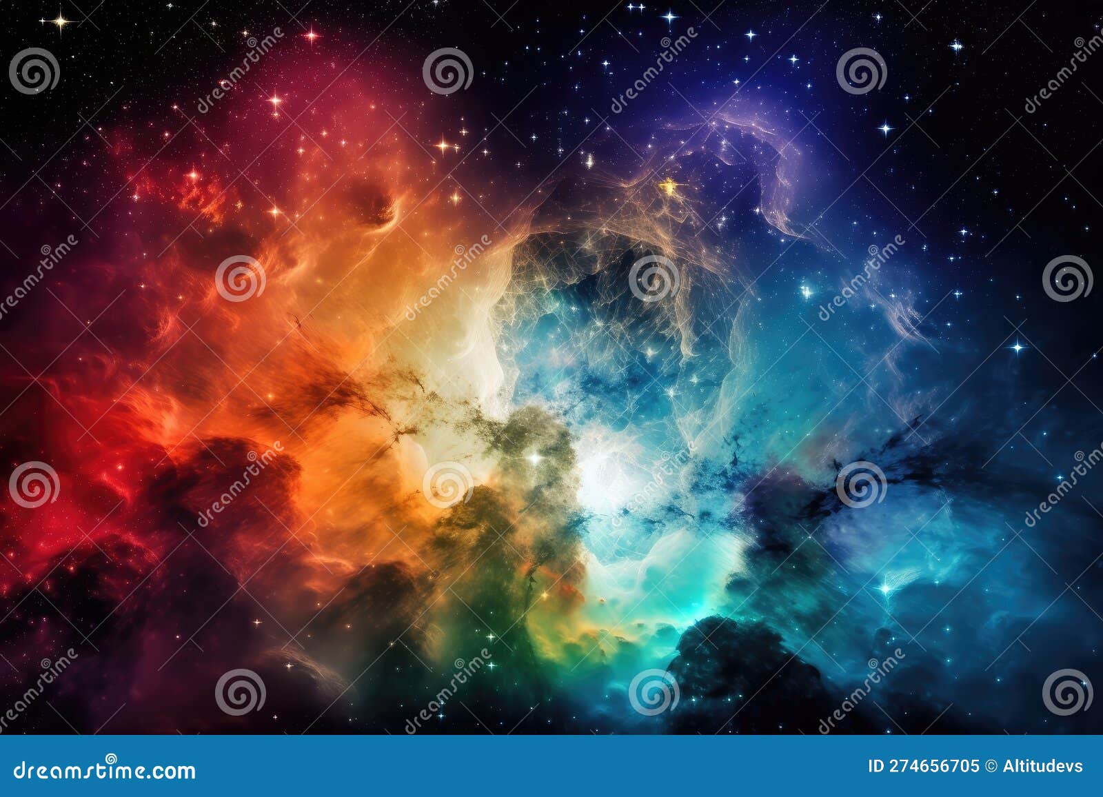 Star Cluster, with Stars of Different Colors and Brightnesses, Against ...