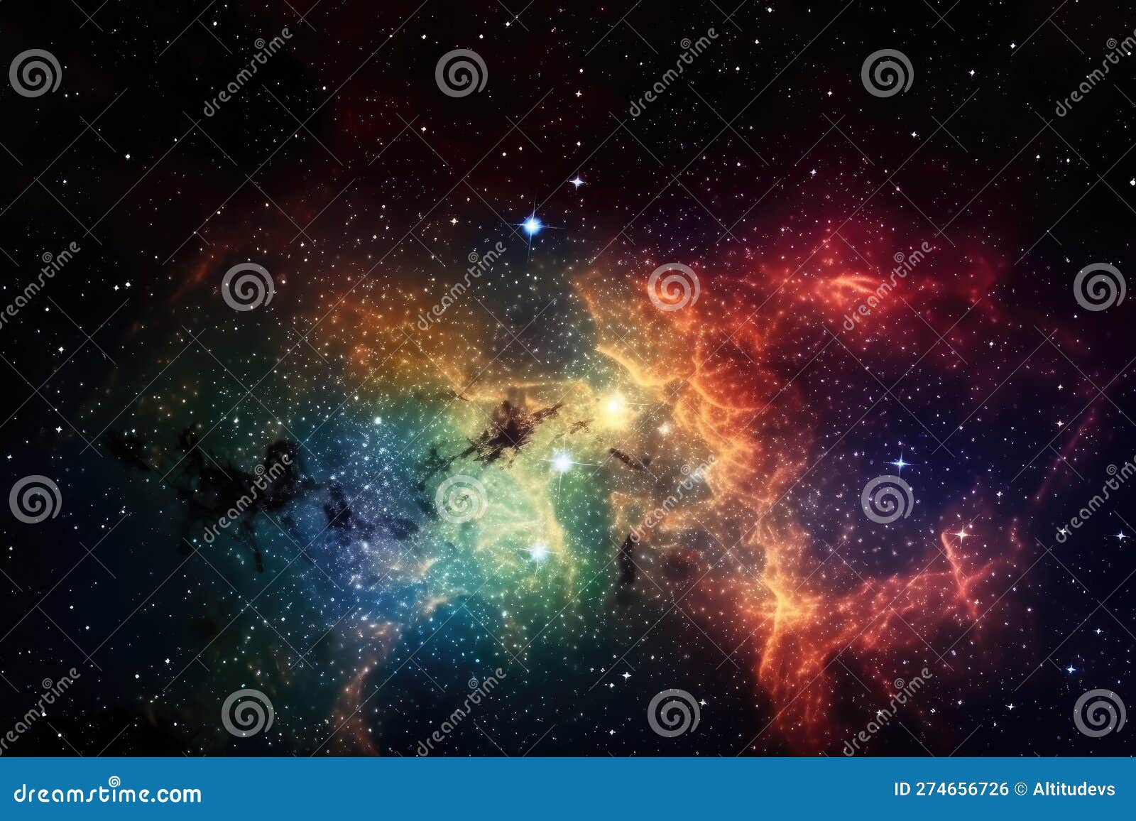 Star Cluster, with Stars of Different Colors and Brightnesses, Against ...