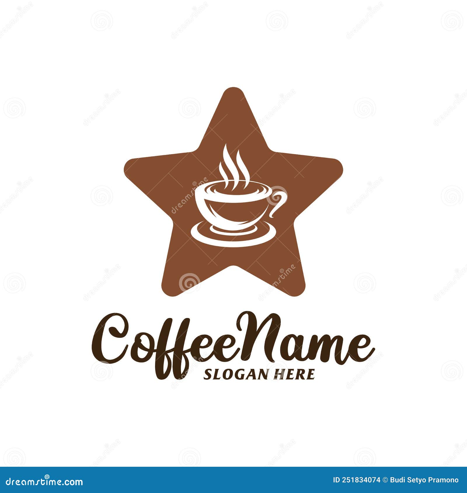 Star Coffee Logo Design Template. Coffee Star Logo Concept Vector Stock ...
