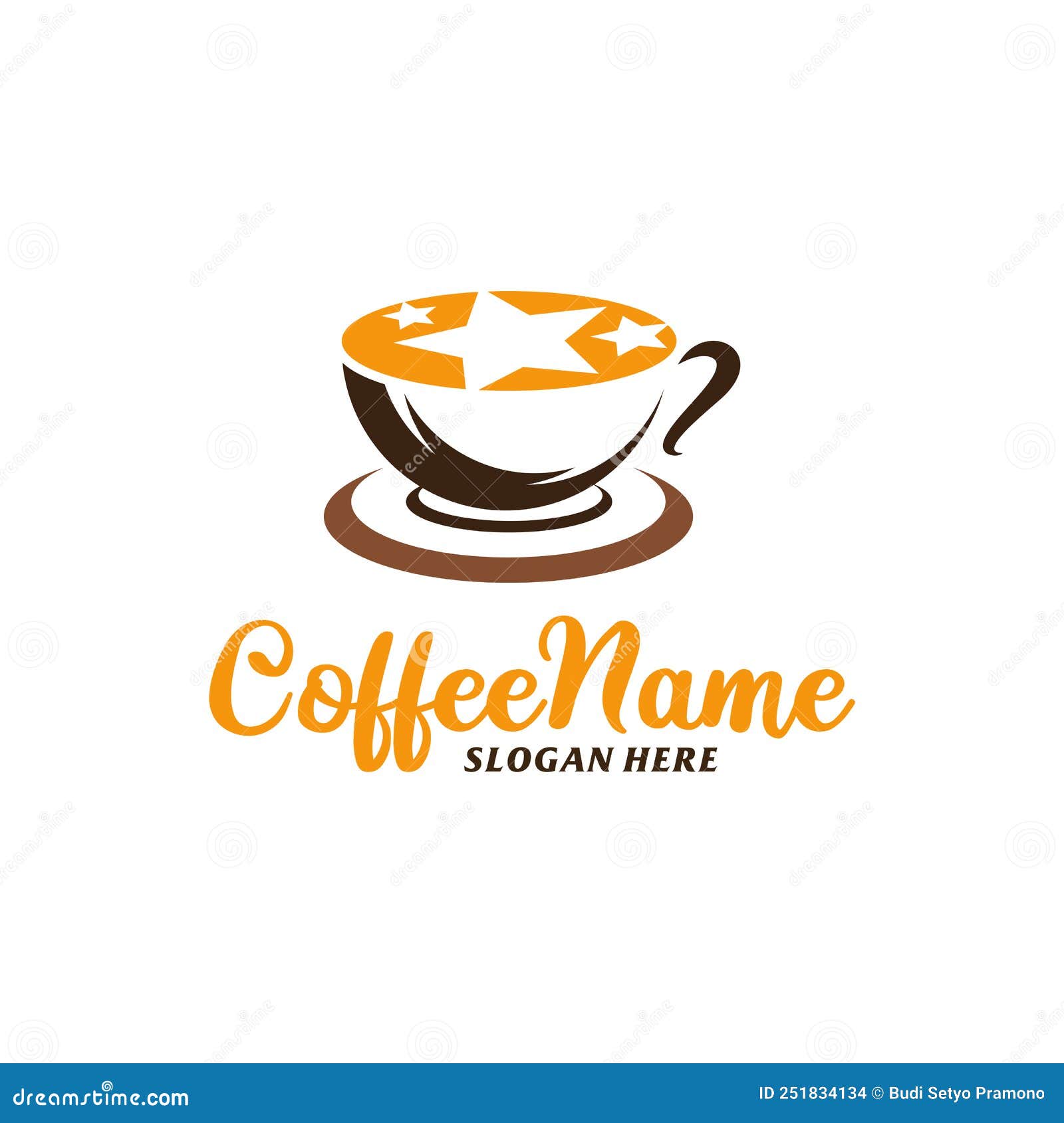 Star Coffee Logo Design Template. Coffee Star Logo Concept Vector Stock ...