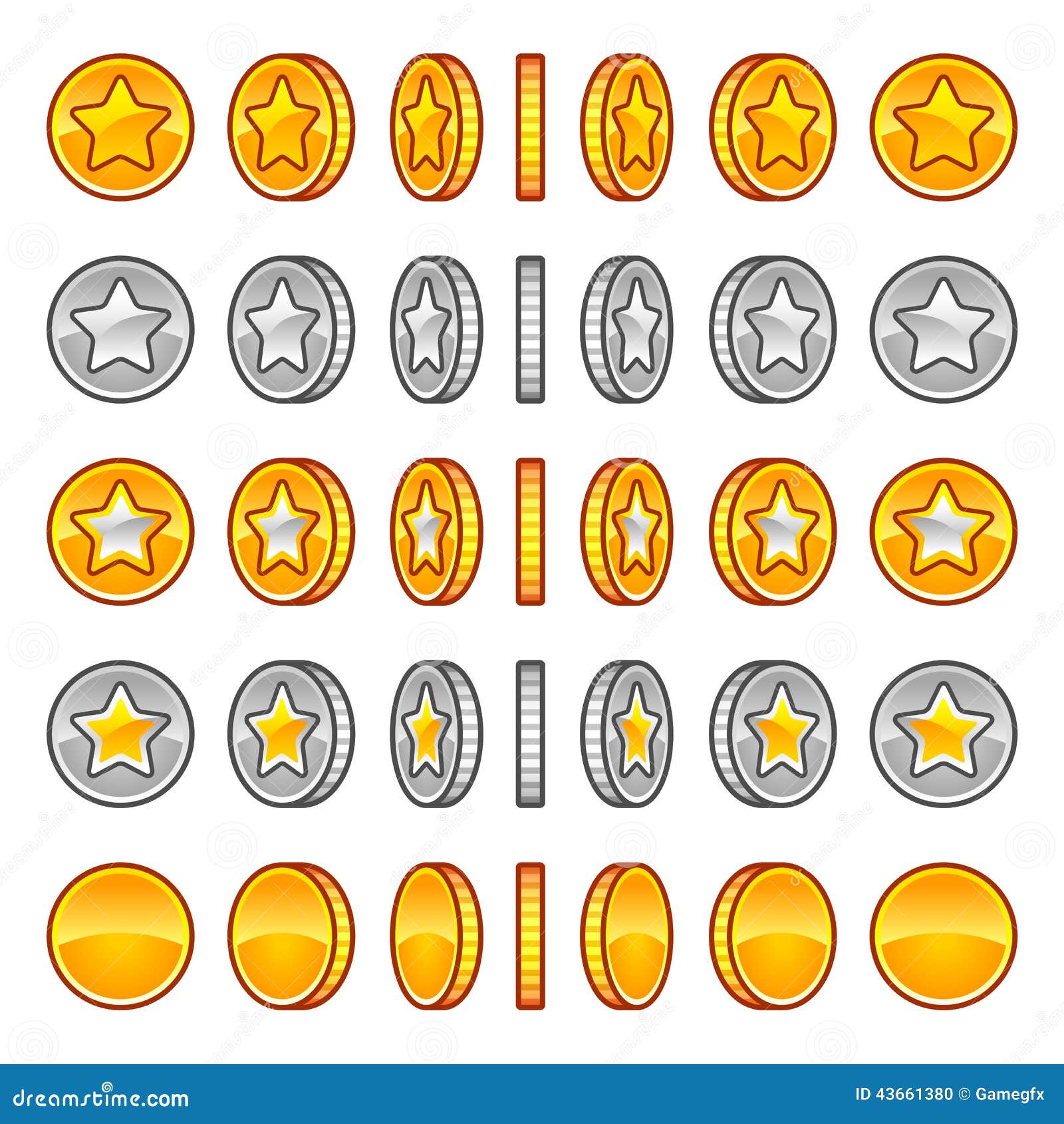 Star Coins Rotation Stock Illustrations – 24 Star Coins Rotation Stock ...