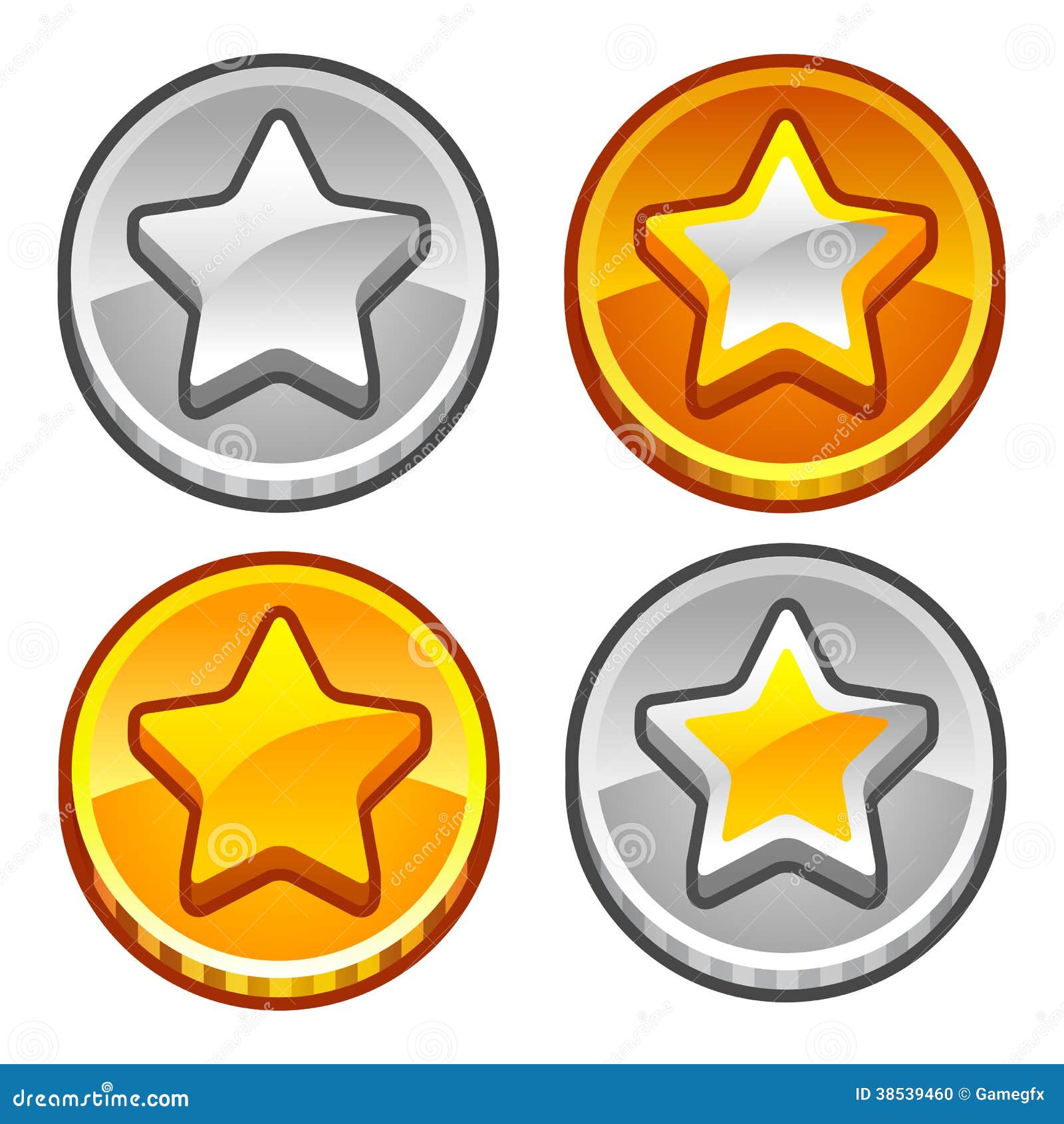 Star coins 3 stock vector. Illustration of star, silver - 38539460