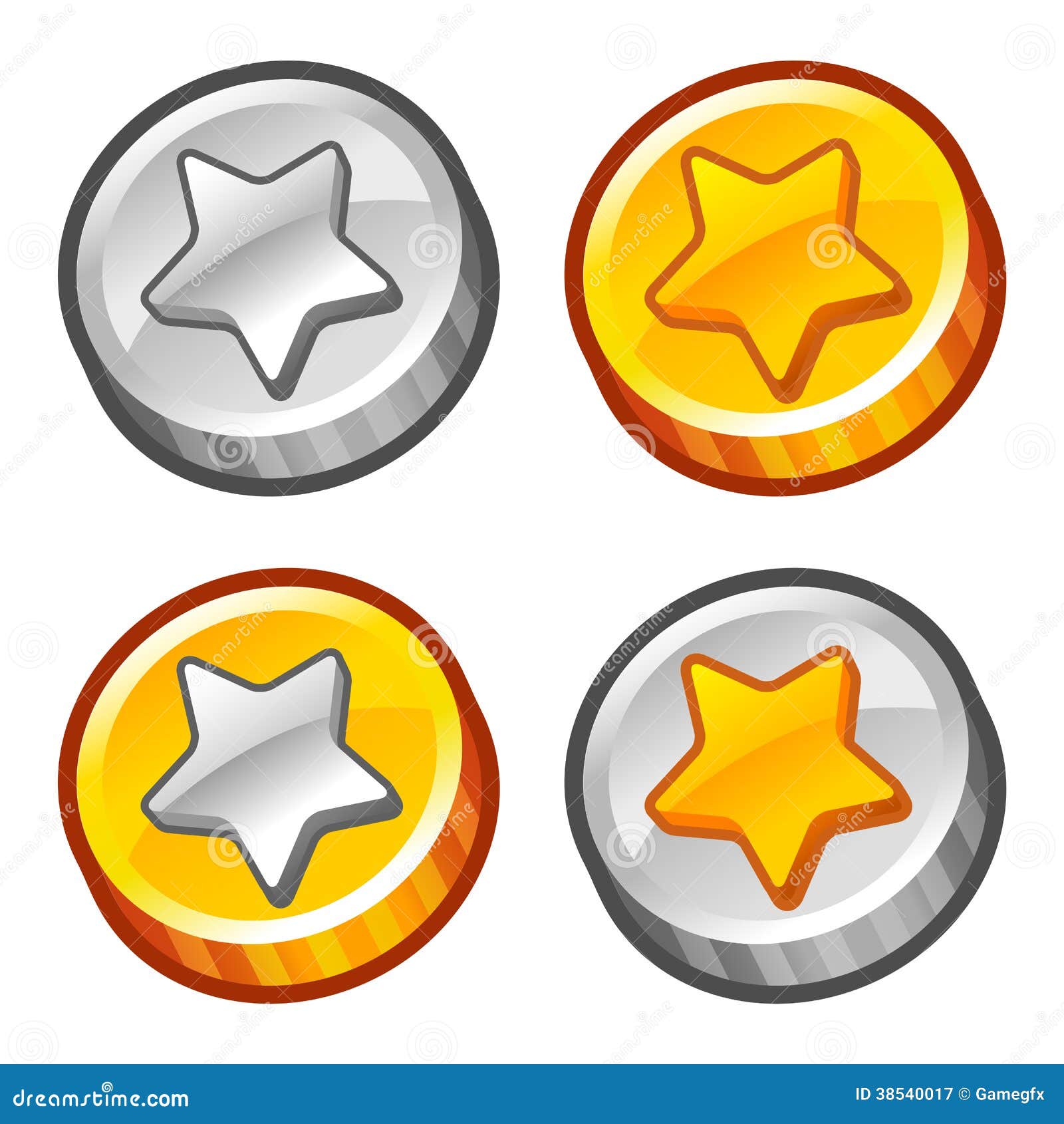 Star coins 4 stock vector. Illustration of cash, metal - 38540017