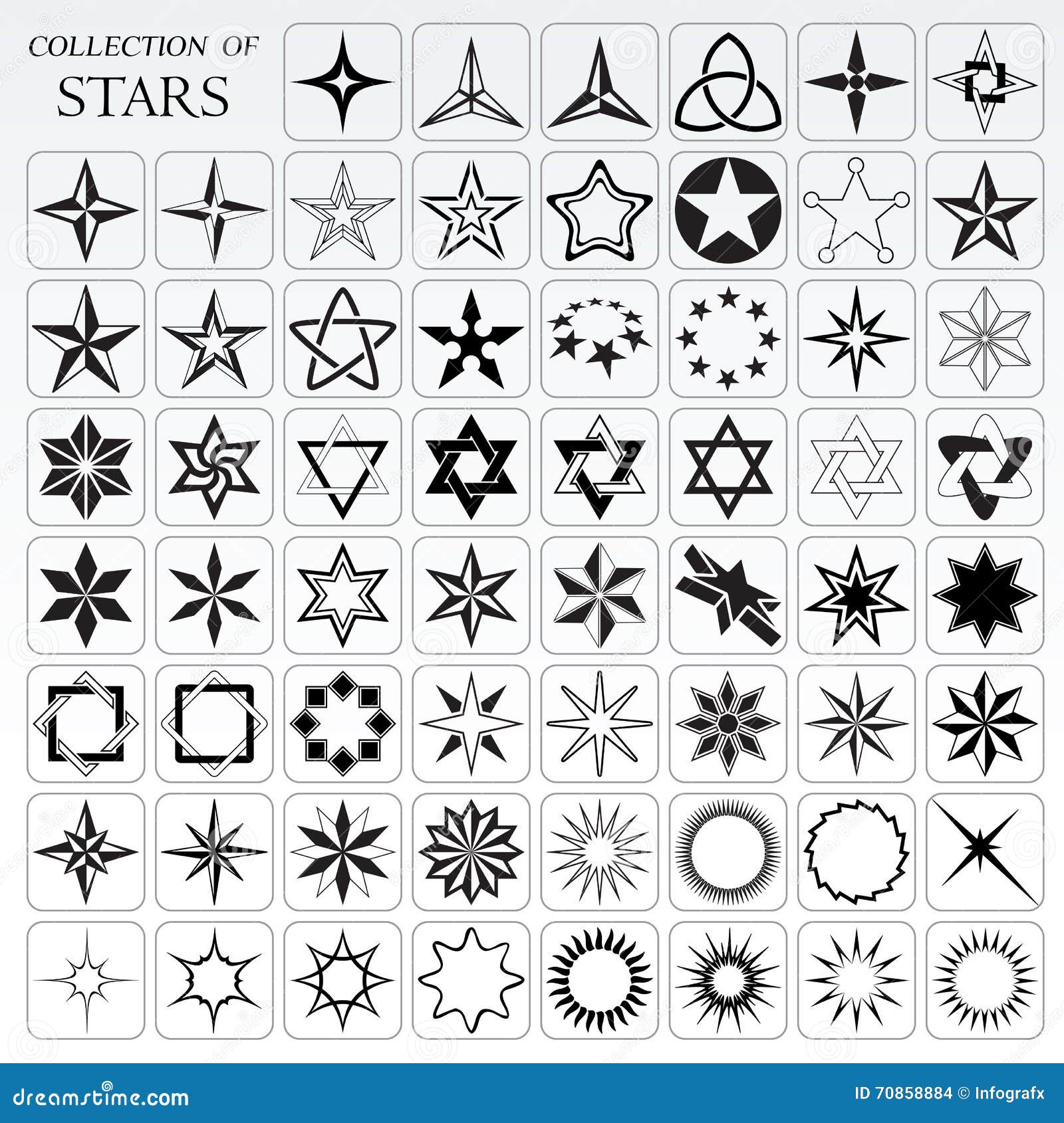 Star Collection stock vector. Illustration of geometric - 70858884