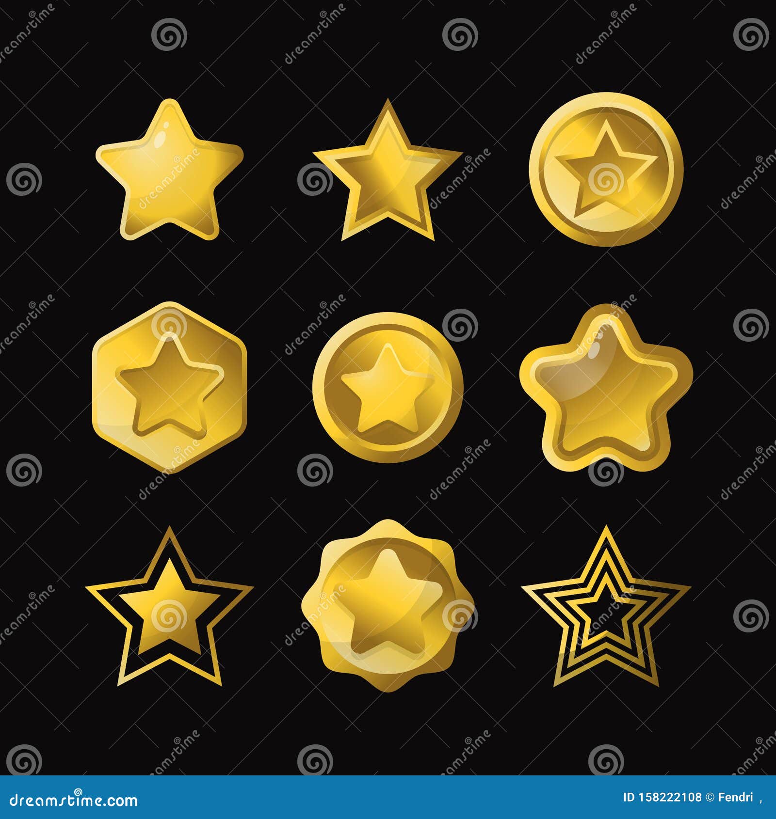 STAR COLLECTION for GAME stock vector. Illustration of graphic - 158222108